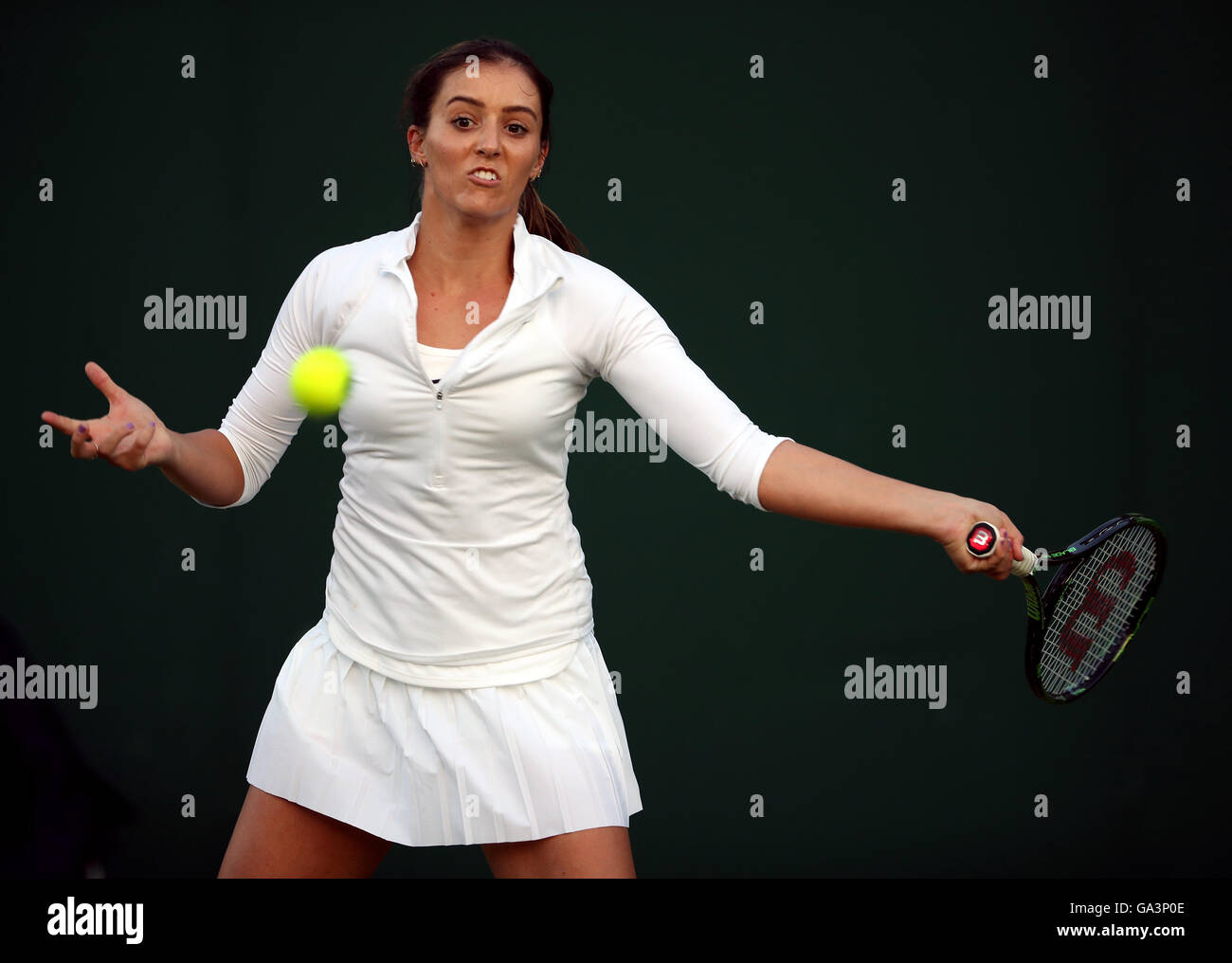 Laura Robson in action during her doubles match on day Six of the ...
