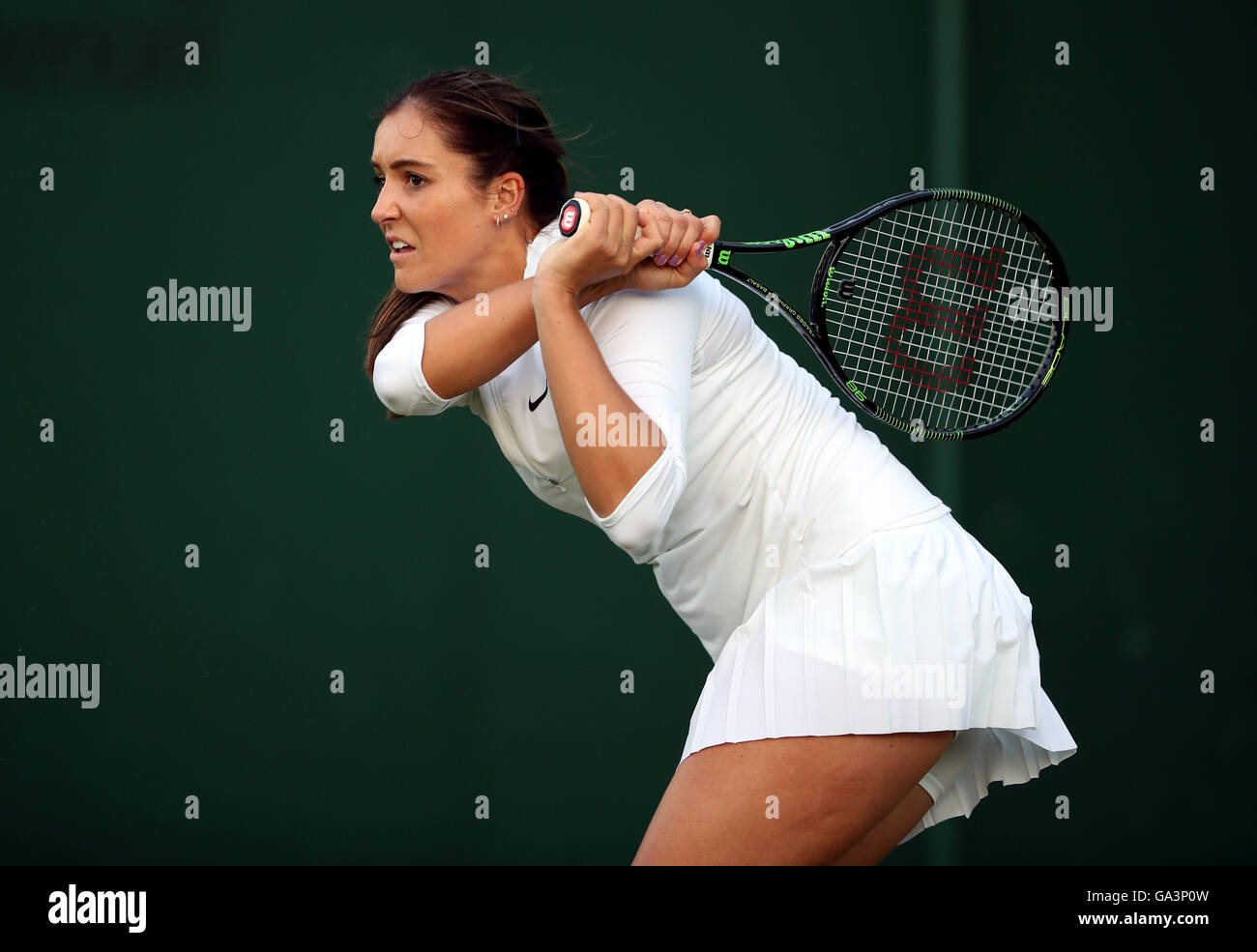 Laura Robson in action during her doubles match on day Six of the ...