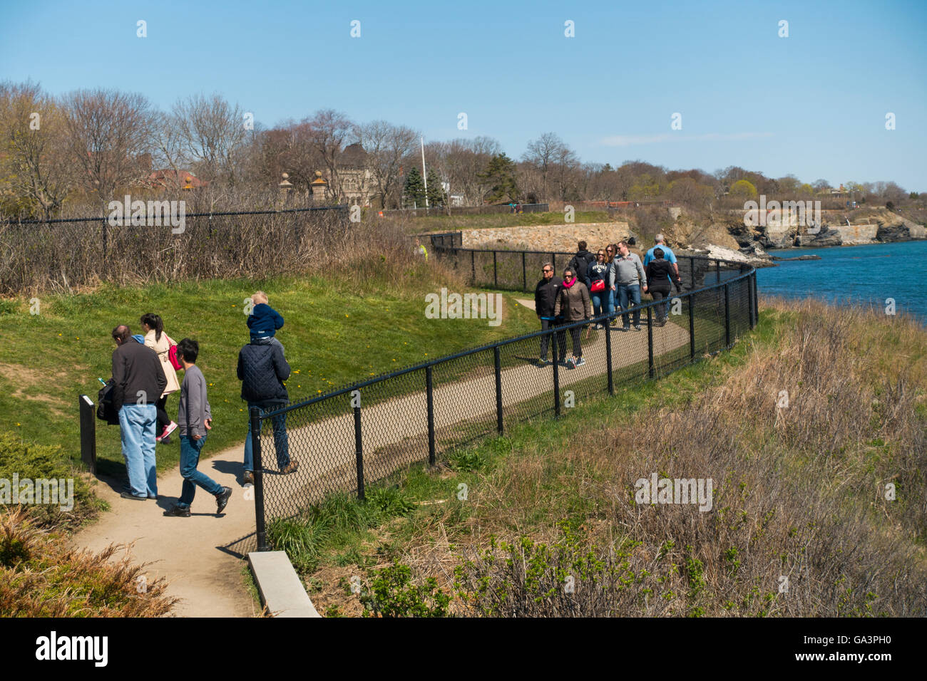 cliff walk trail Newport Rhode Island Stock Photo - Alamy