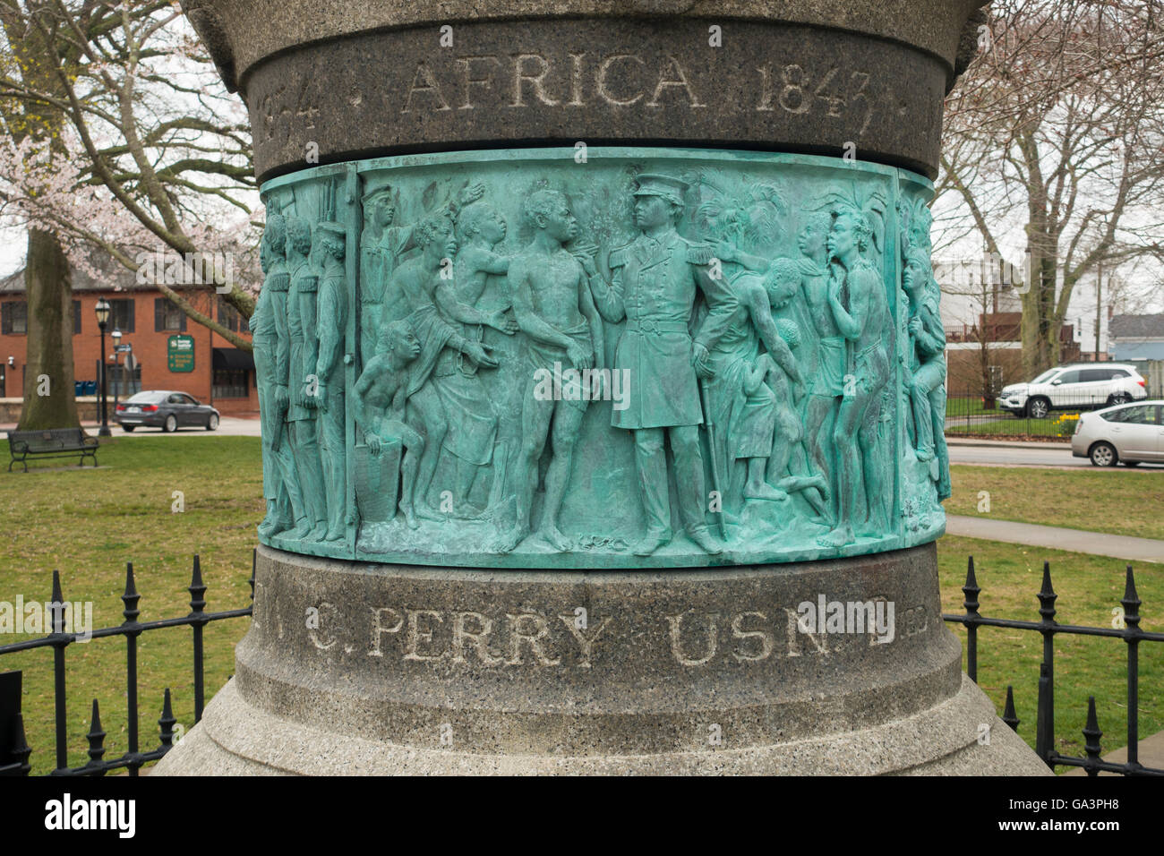 Matthew Perry Monument Newport Rhode Island Stock Photo - Alamy