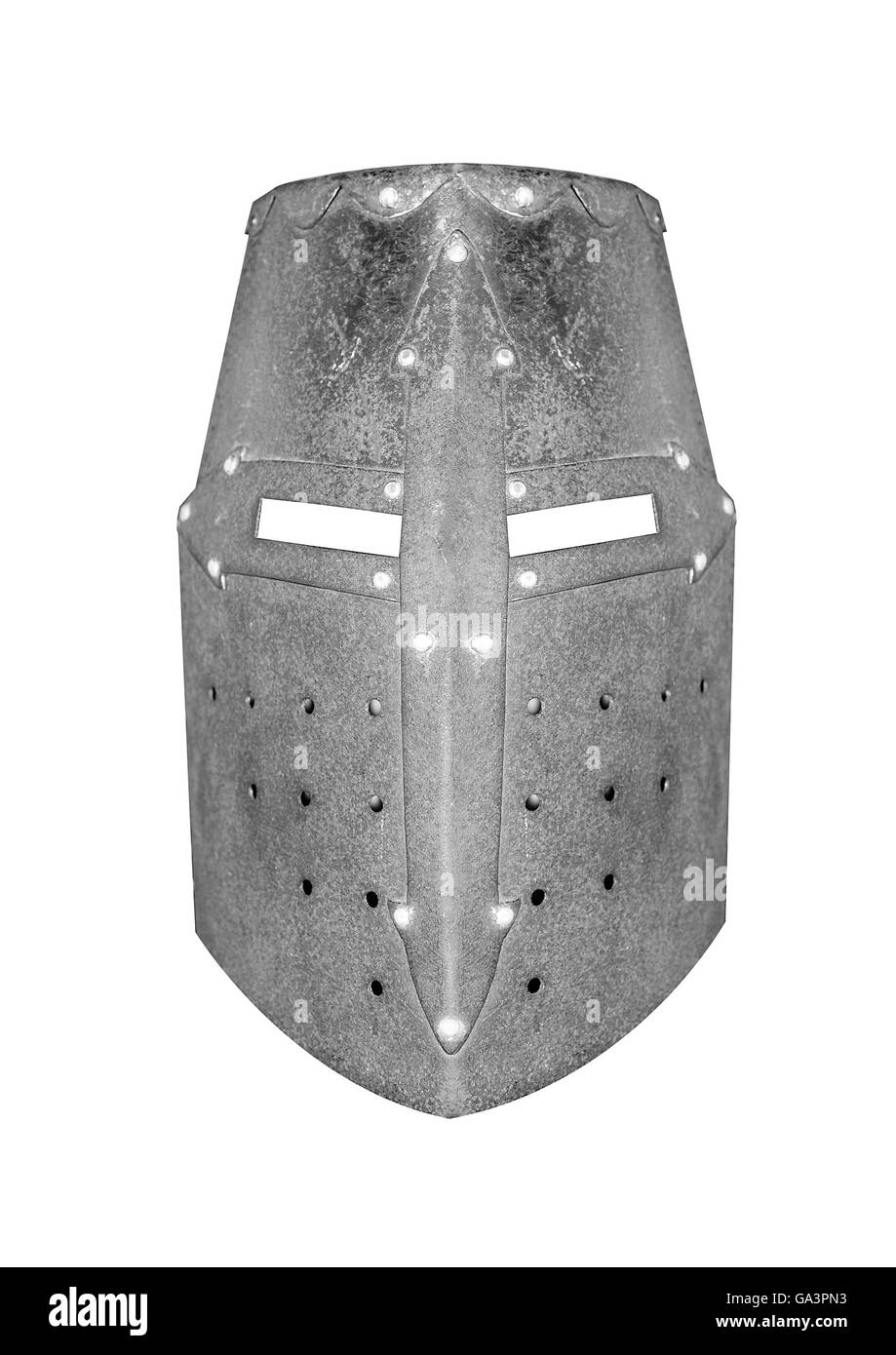 Knight helmet isolated over a white background Stock Photo - Alamy