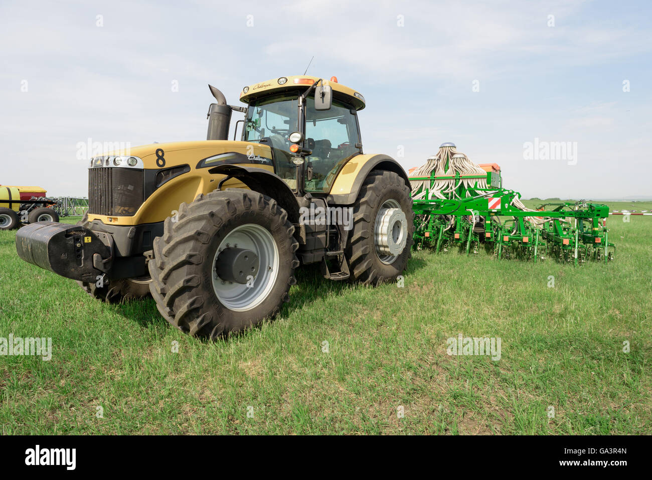 Challenger MT565D on Display outside with attached Seed Drill with ...