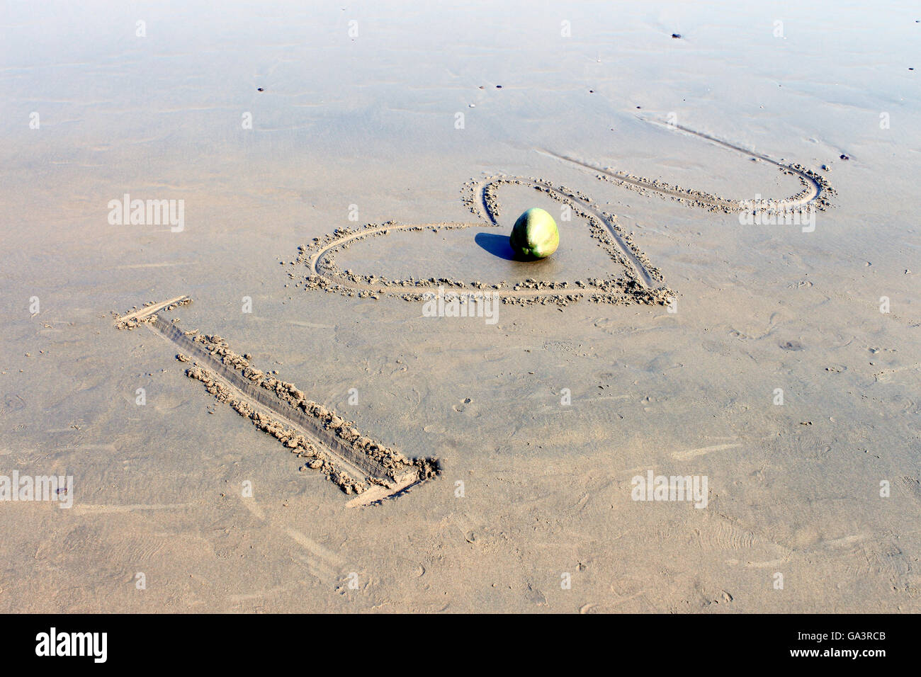 I love you beach writing. I love U written on the beach for your love ...