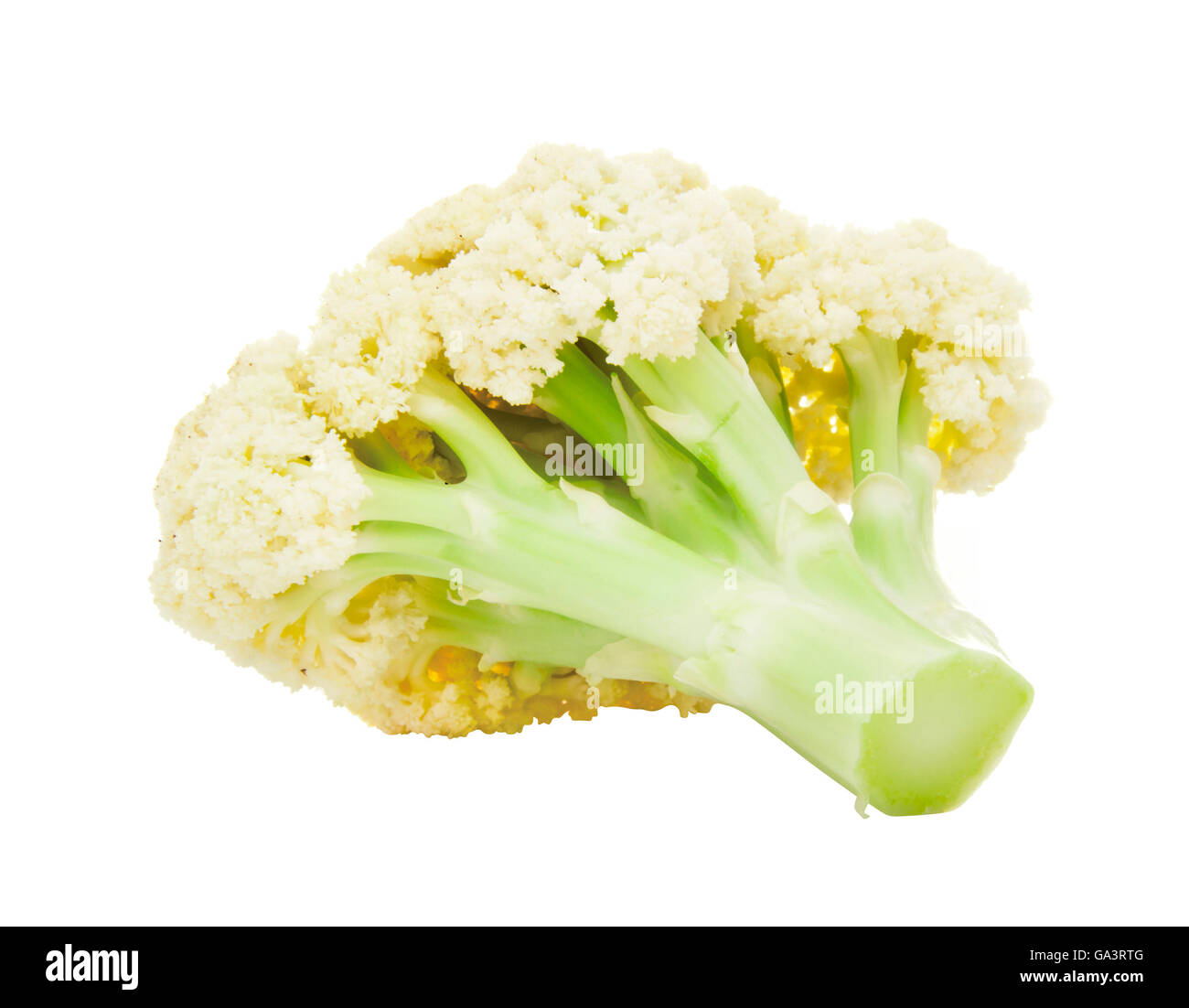 Fresh Green Cauliflower Head Isolated on White Background Stock Photo ...