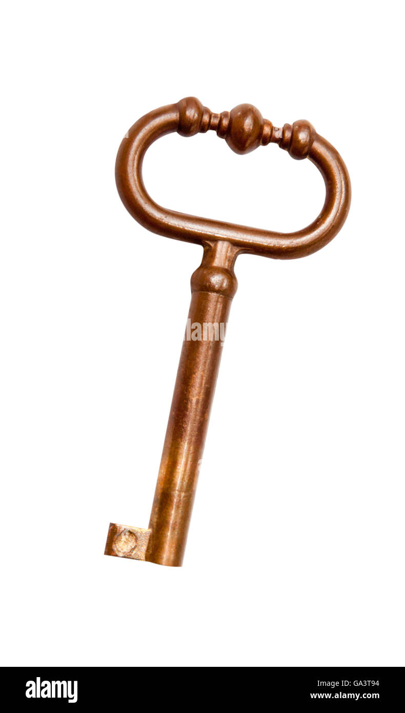 Treasure Key Isolated on White Background Stock Photo - Alamy