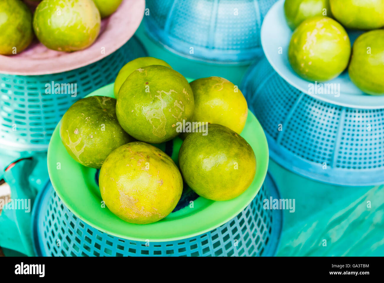 Lemons in local market in Thai Stock Photo - Alamy