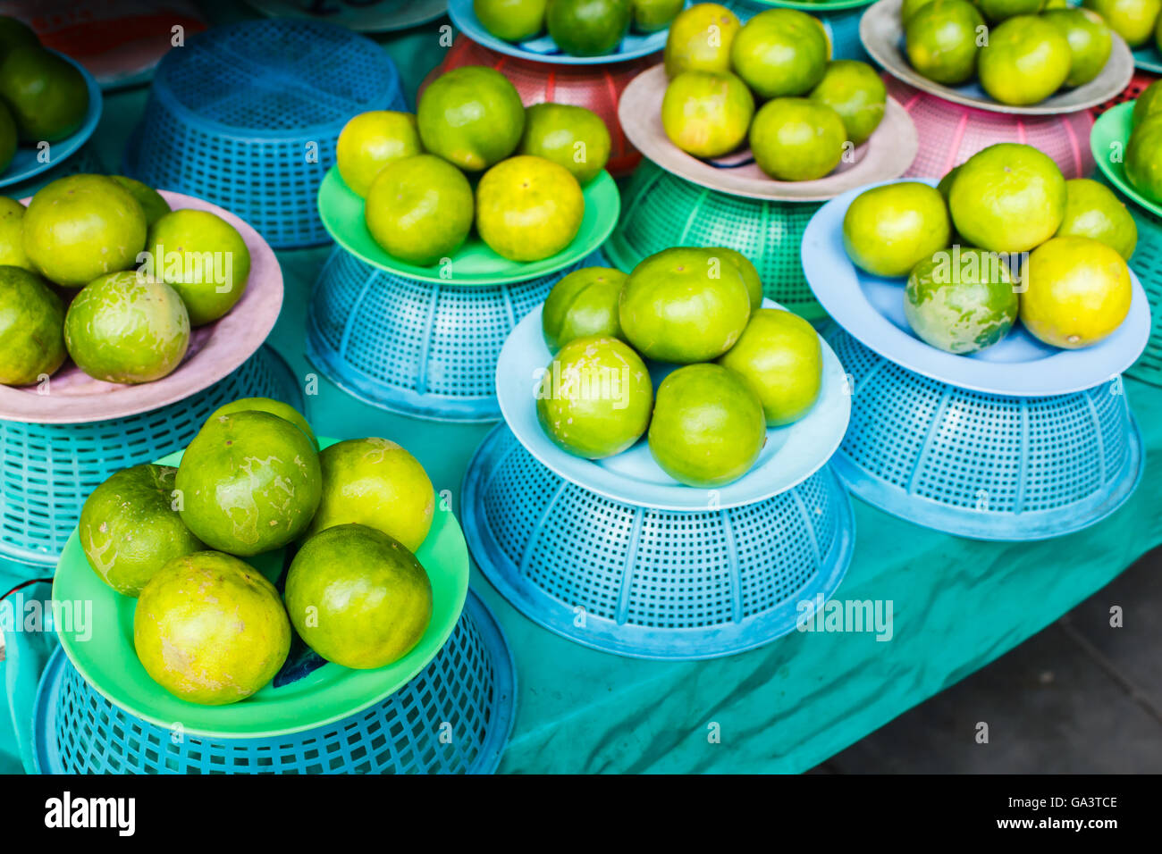 Lemons in local market in Thai Stock Photo - Alamy
