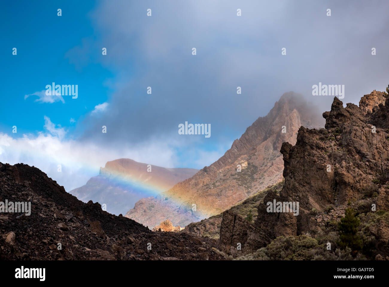lava and rainbow Teide volcano Tenerife Canary Stock Photo - Alamy