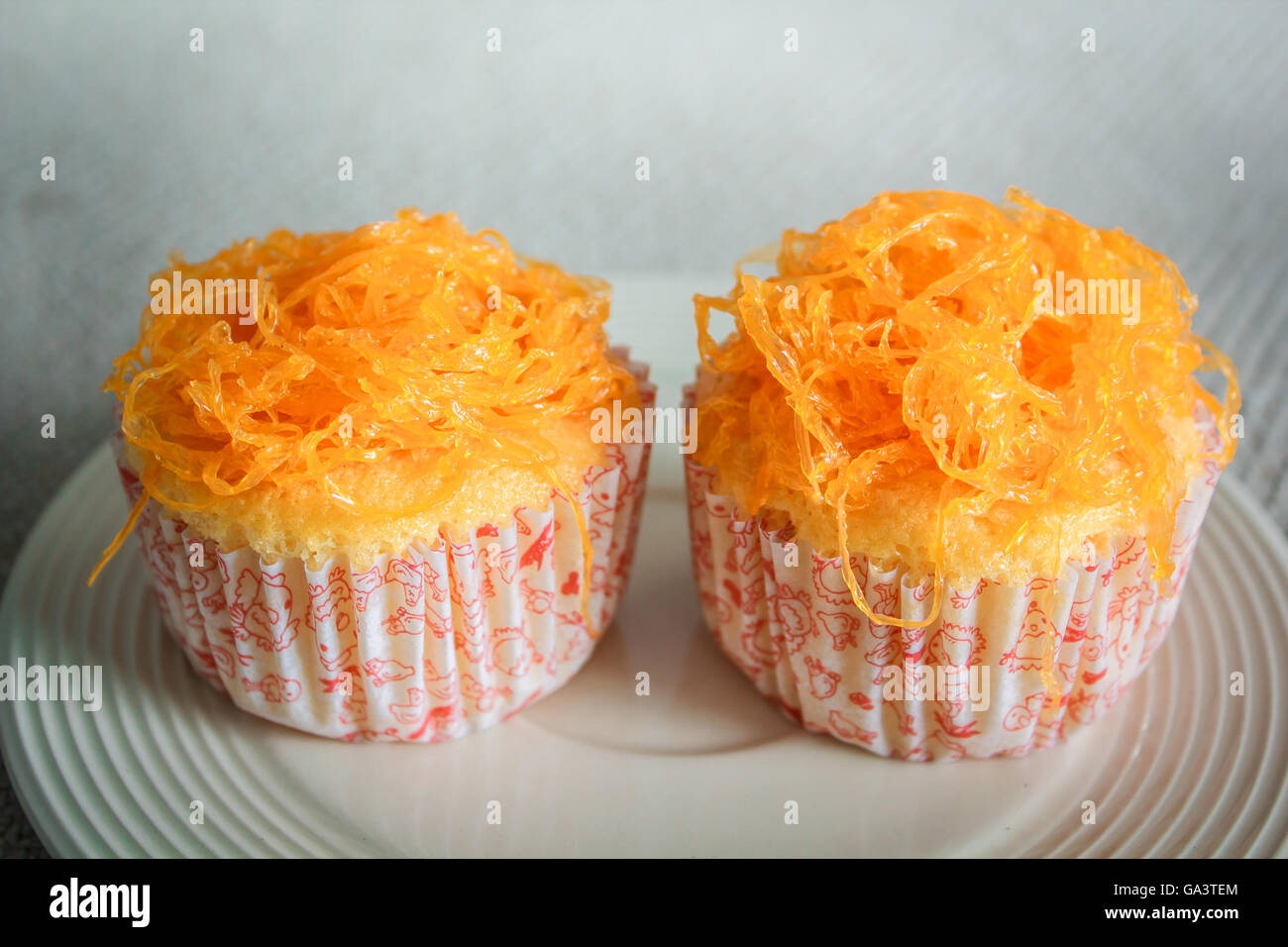 Foi thong cake, thai dessert Stock Photo - Alamy
