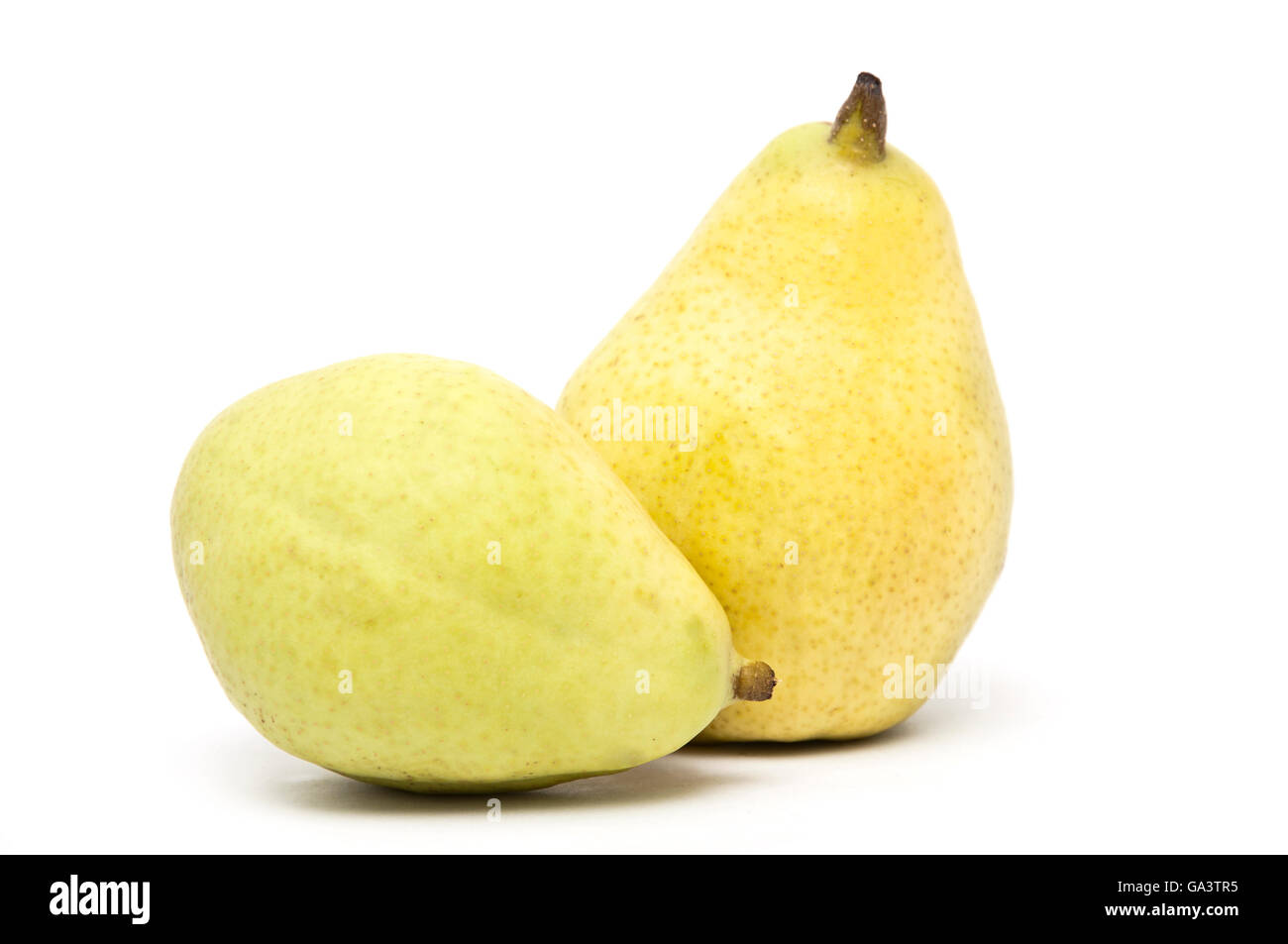 Two Pear Fruits Isolated on White Background Stock Photo - Alamy