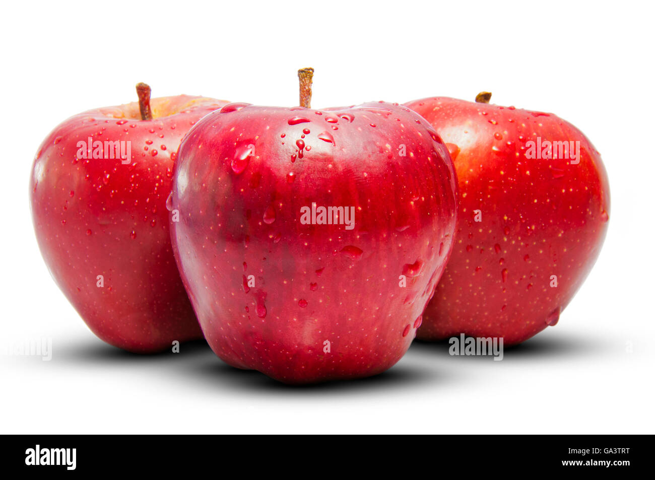 Three Apples Isolated on White Background Stock Photo - Alamy