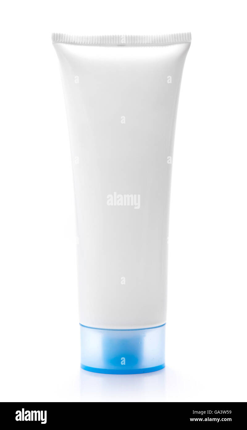 Blank White Cream Tube Isolated on White Background Stock Photo - Alamy