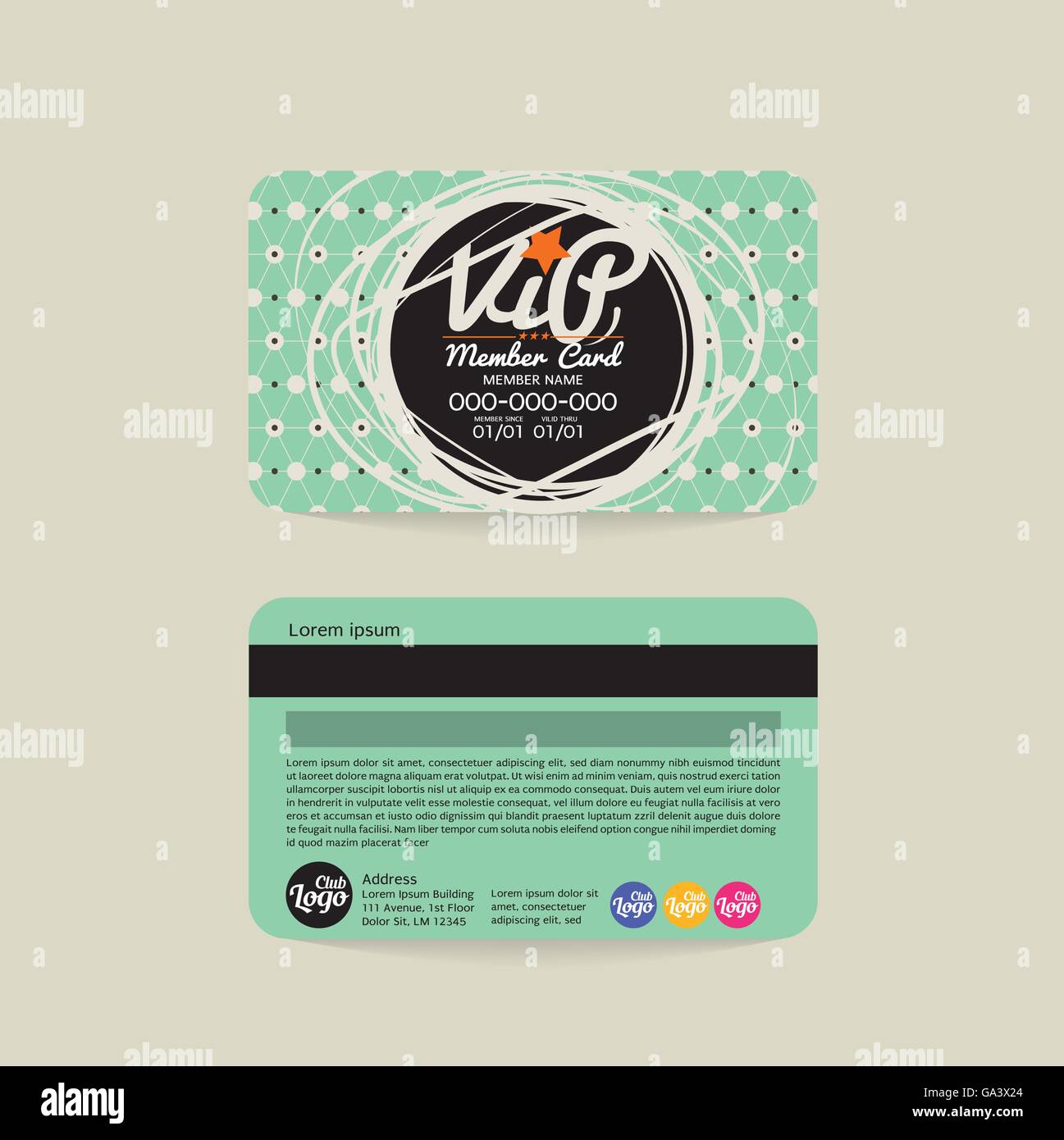 Front back vip member card hi-res stock photography and images - Alamy