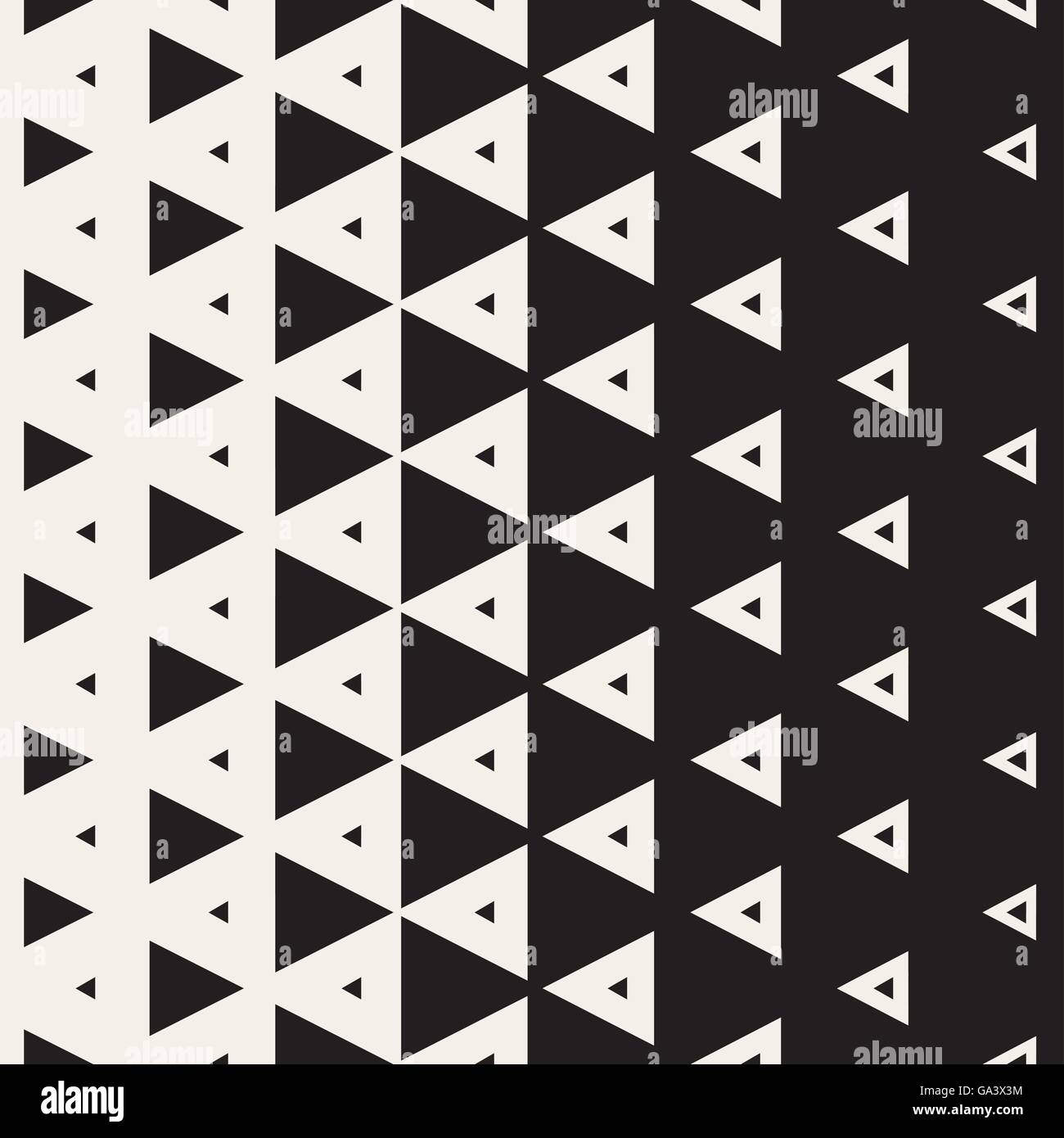 Vector Seamless Black and White Vertical Triangle Halftone Pattern ...