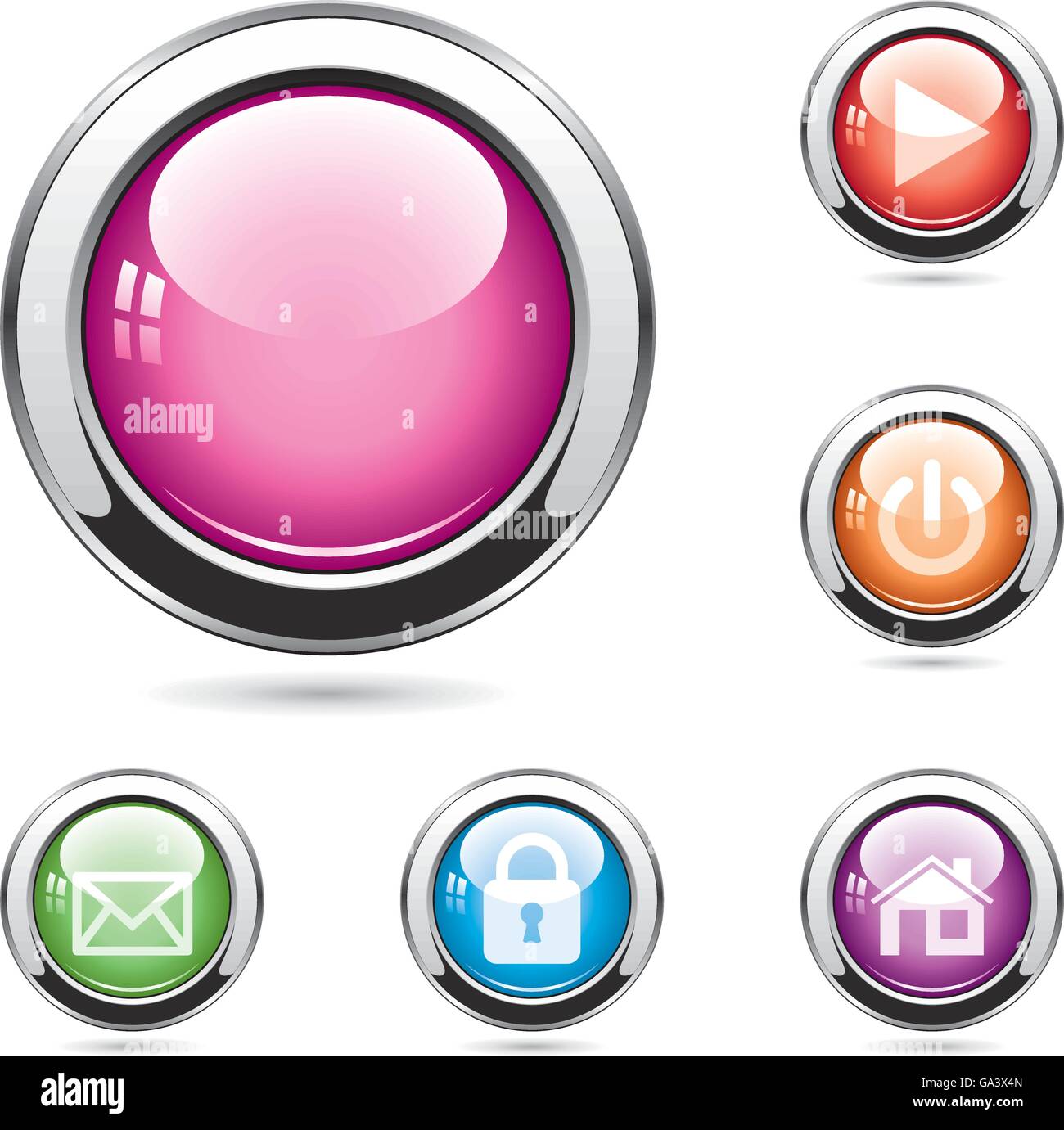vector set of glossy buttons Stock Vector Image & Art - Alamy