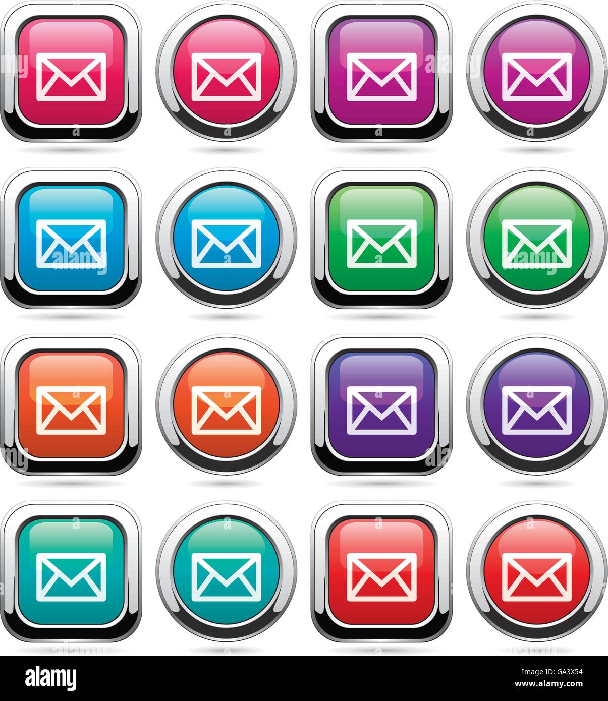 vector set of mail buttons Stock Vector Image & Art - Alamy