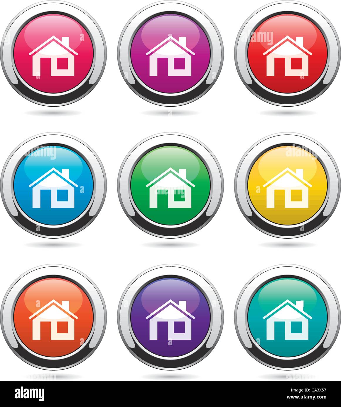 vector set of home buttons Stock Vector Image & Art - Alamy