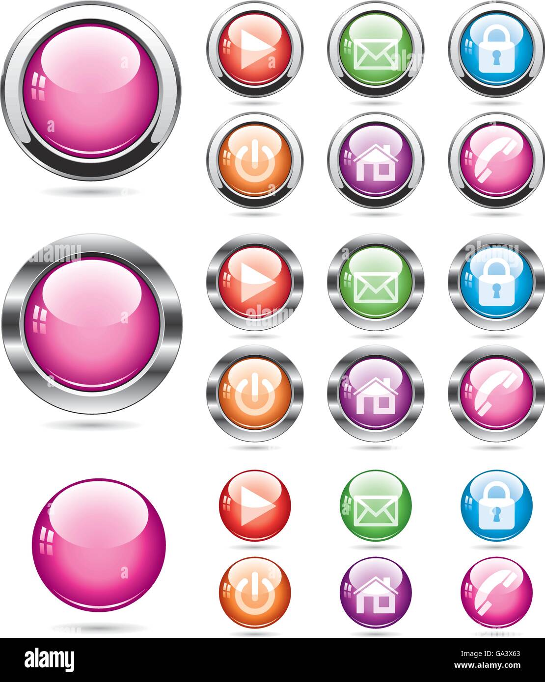 vector set of glossy buttons Stock Vector Image & Art - Alamy