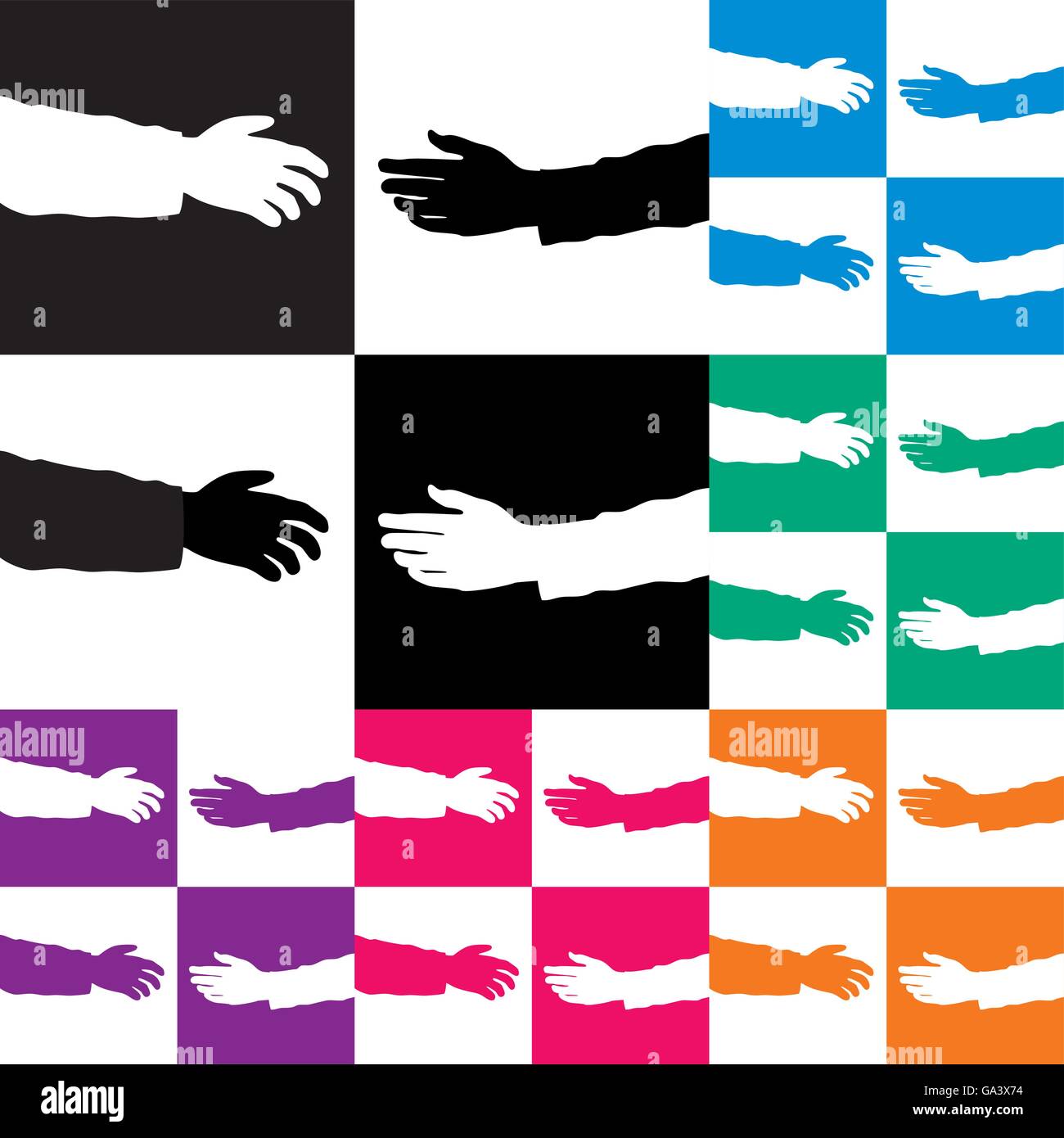 vector set of helping hands Stock Vector Image & Art - Alamy