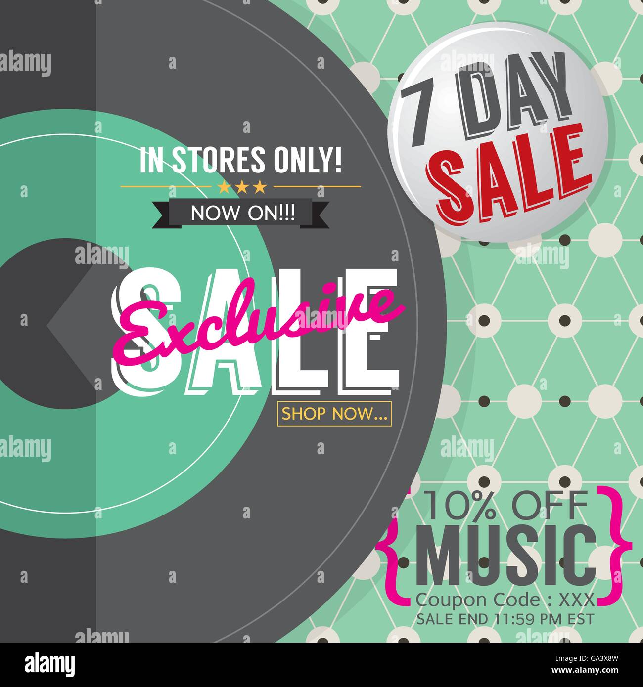 Vinyl Exclusive Sale 7 Days Only For Music Lover Promotion Banner ...