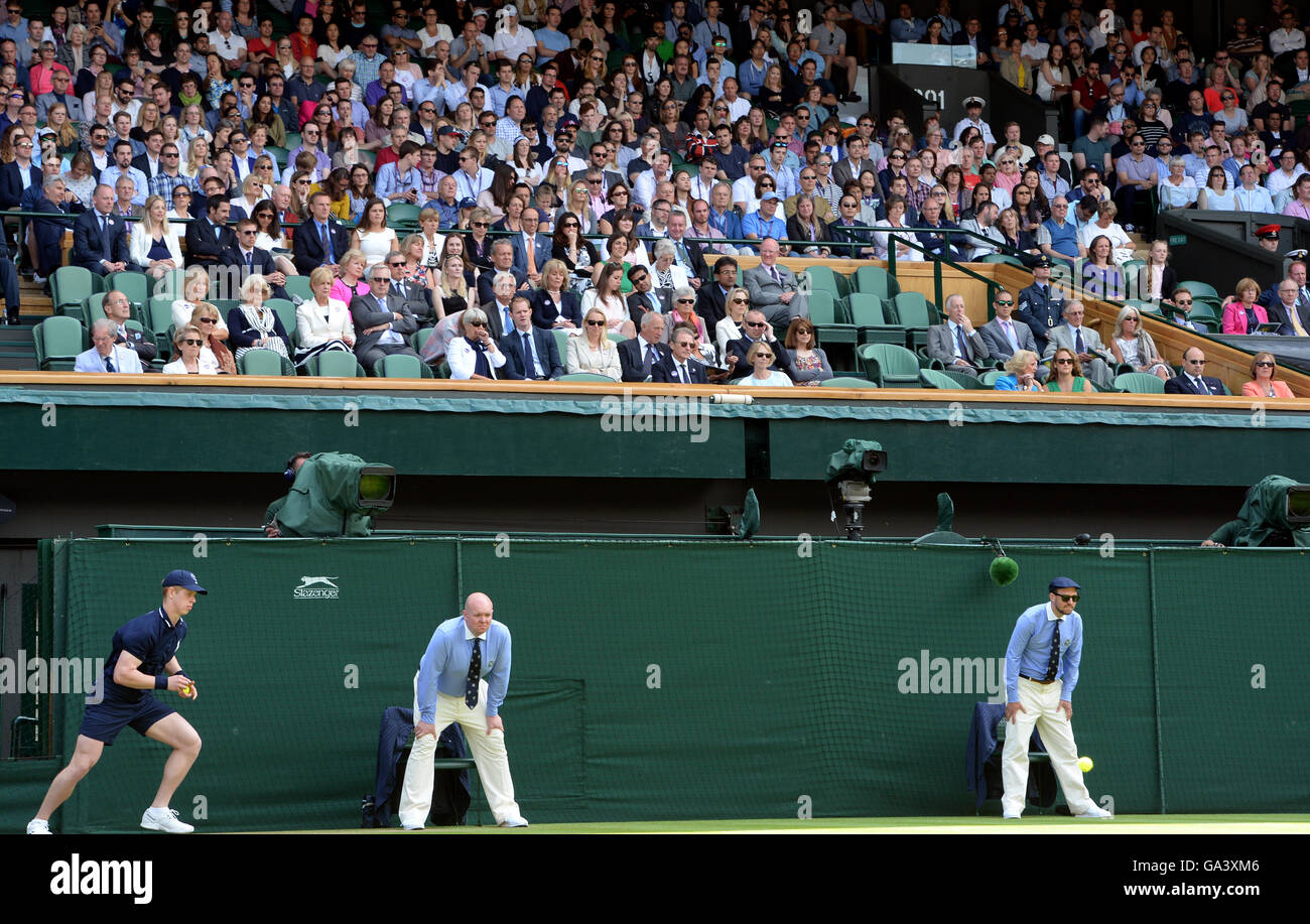 General view of the royal box on day Seven of the Wimbledon ...