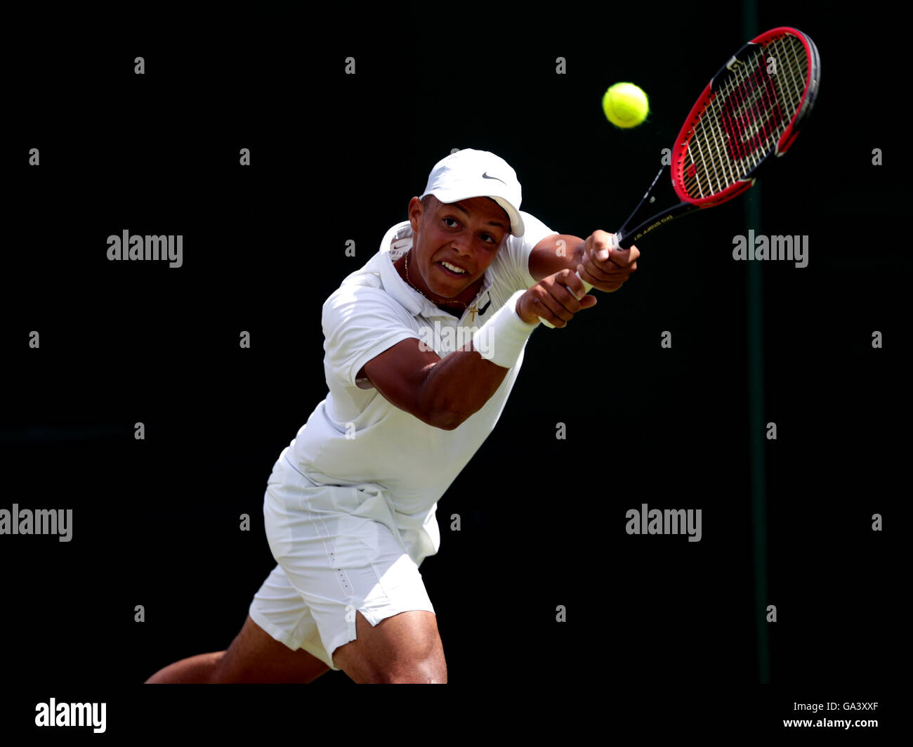 Jay Clarke in action against Tomas Martin Etcheverry on day seven of ...