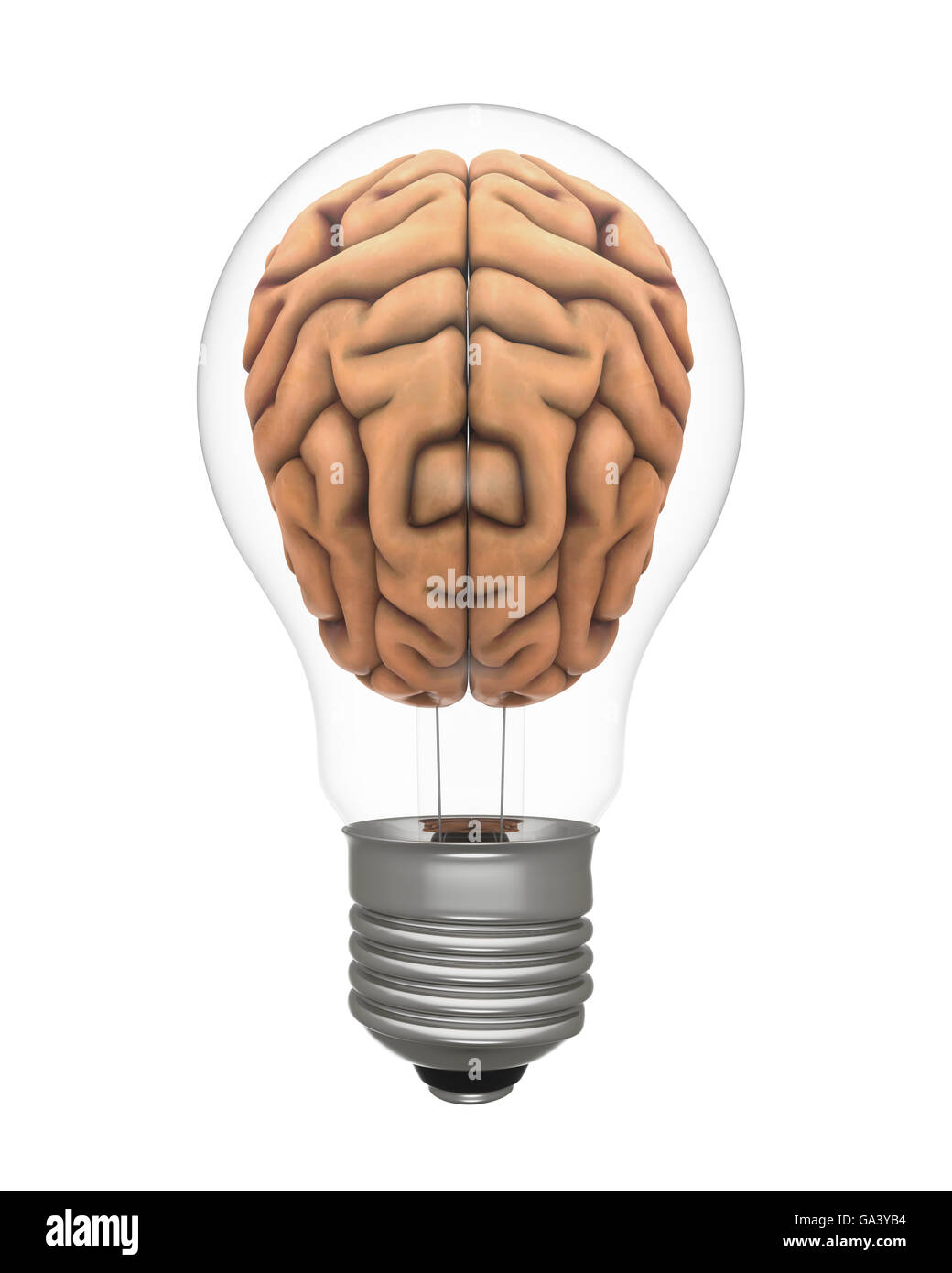 Light bulb human brain inside hi-res stock photography and images - Alamy