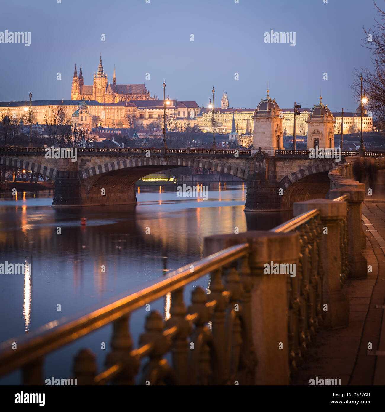 Prague at Night Stock Photo - Alamy