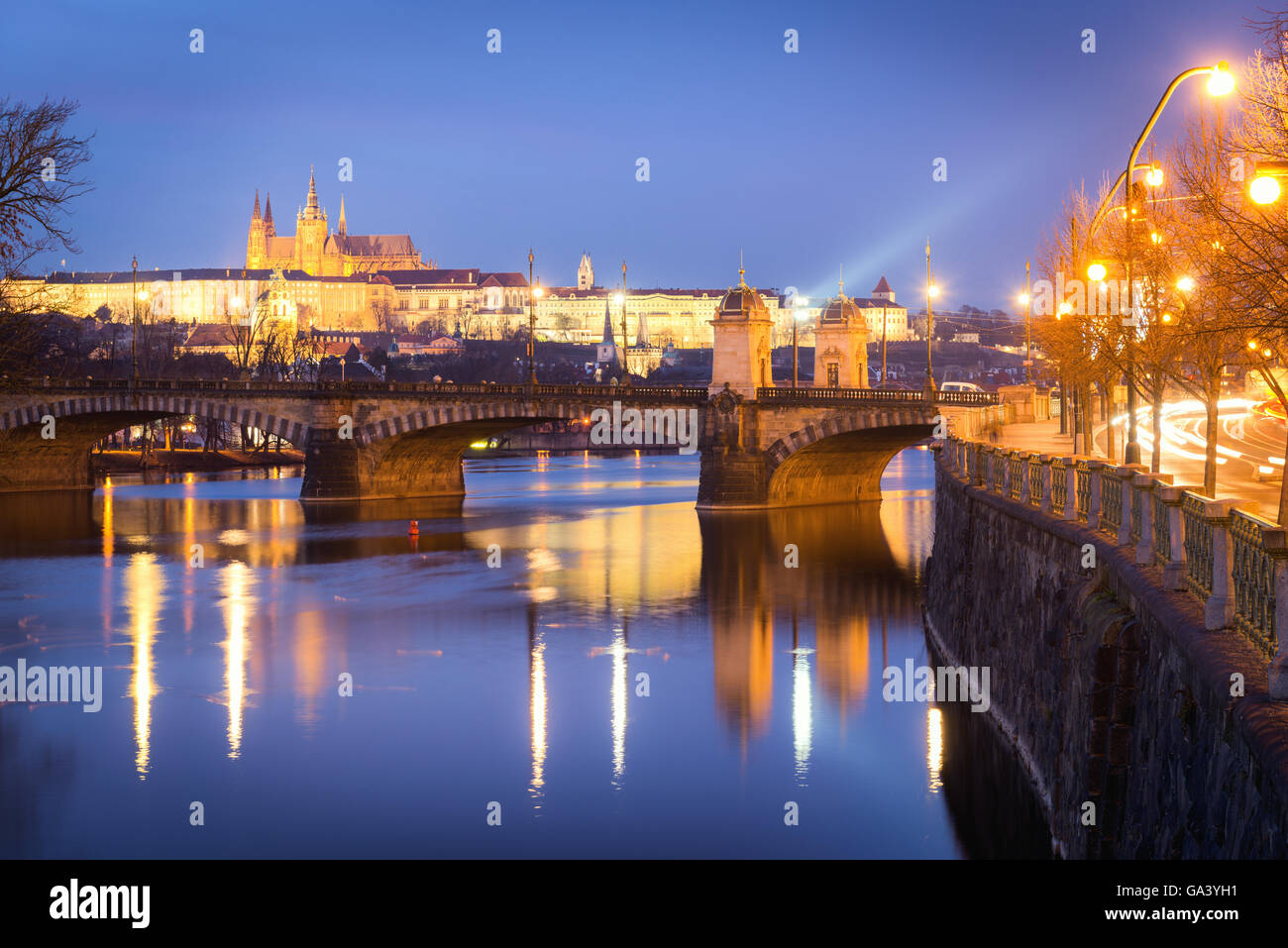 Prague night sky hi-res stock photography and images - Alamy