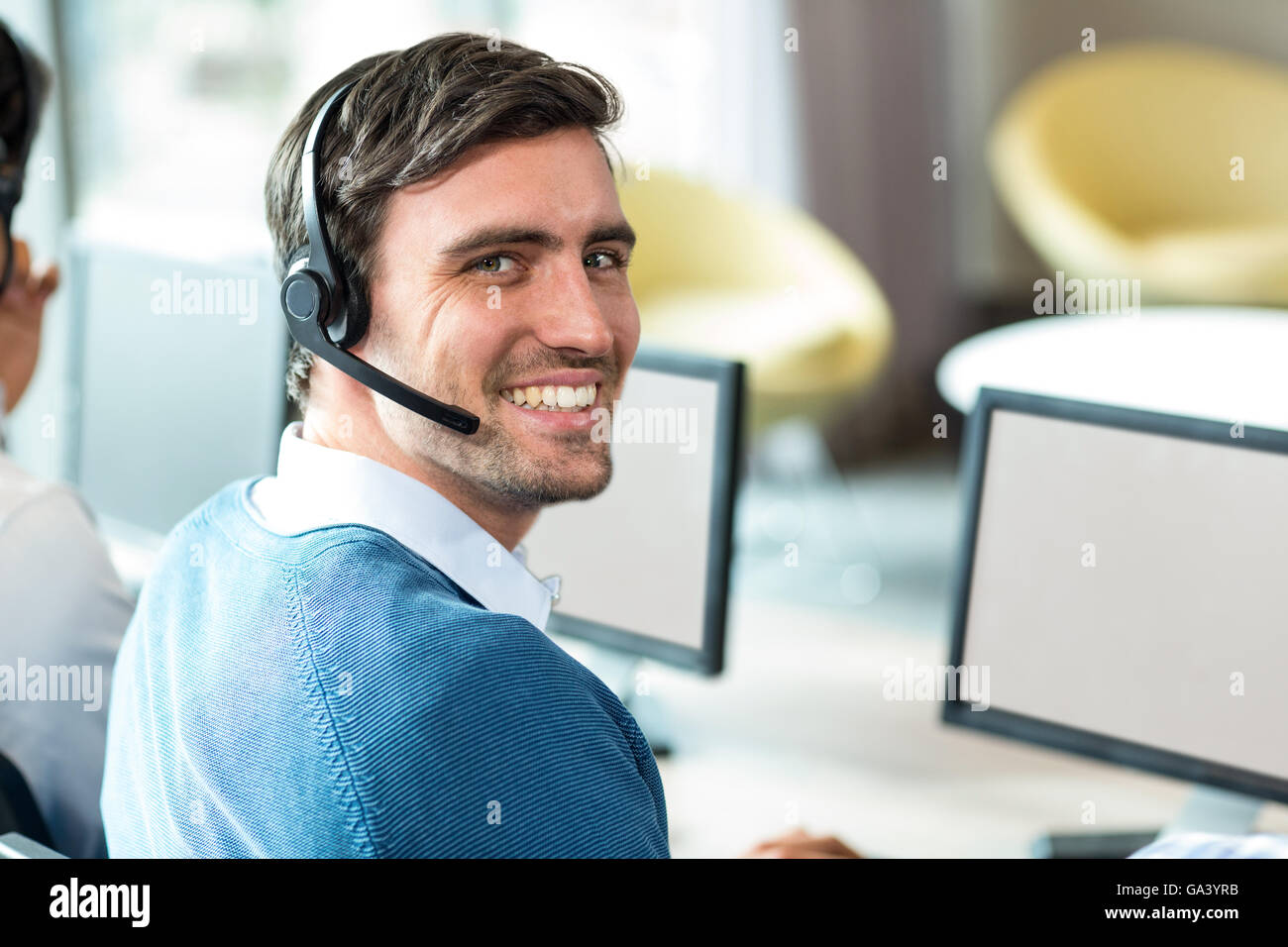 Office man working help computer hi-res stock photography and images ...