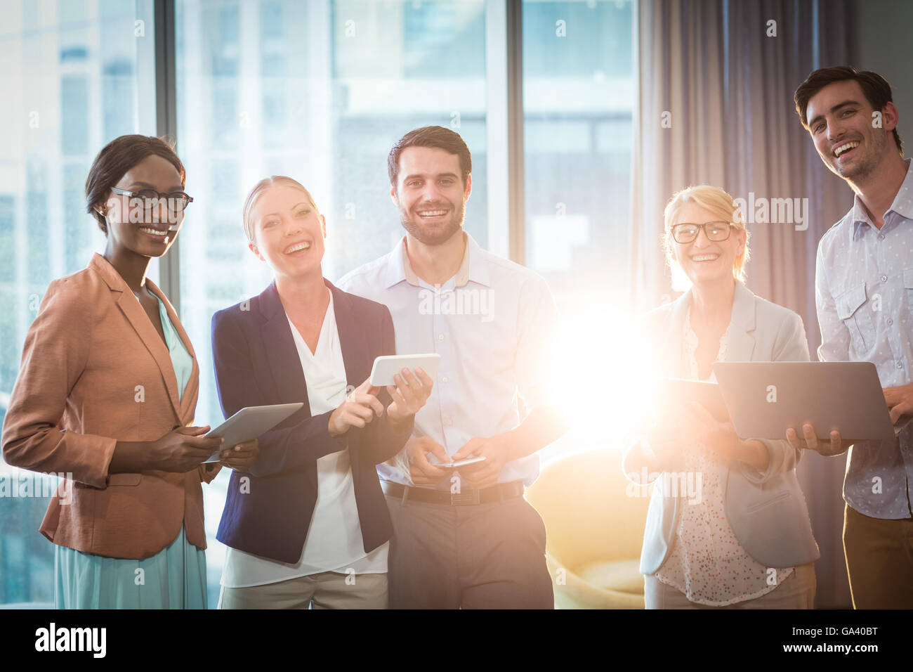 Business people interacting using mobile phone, digital tablet and ... Business people interacting using mobile phone, digital tablet and ...