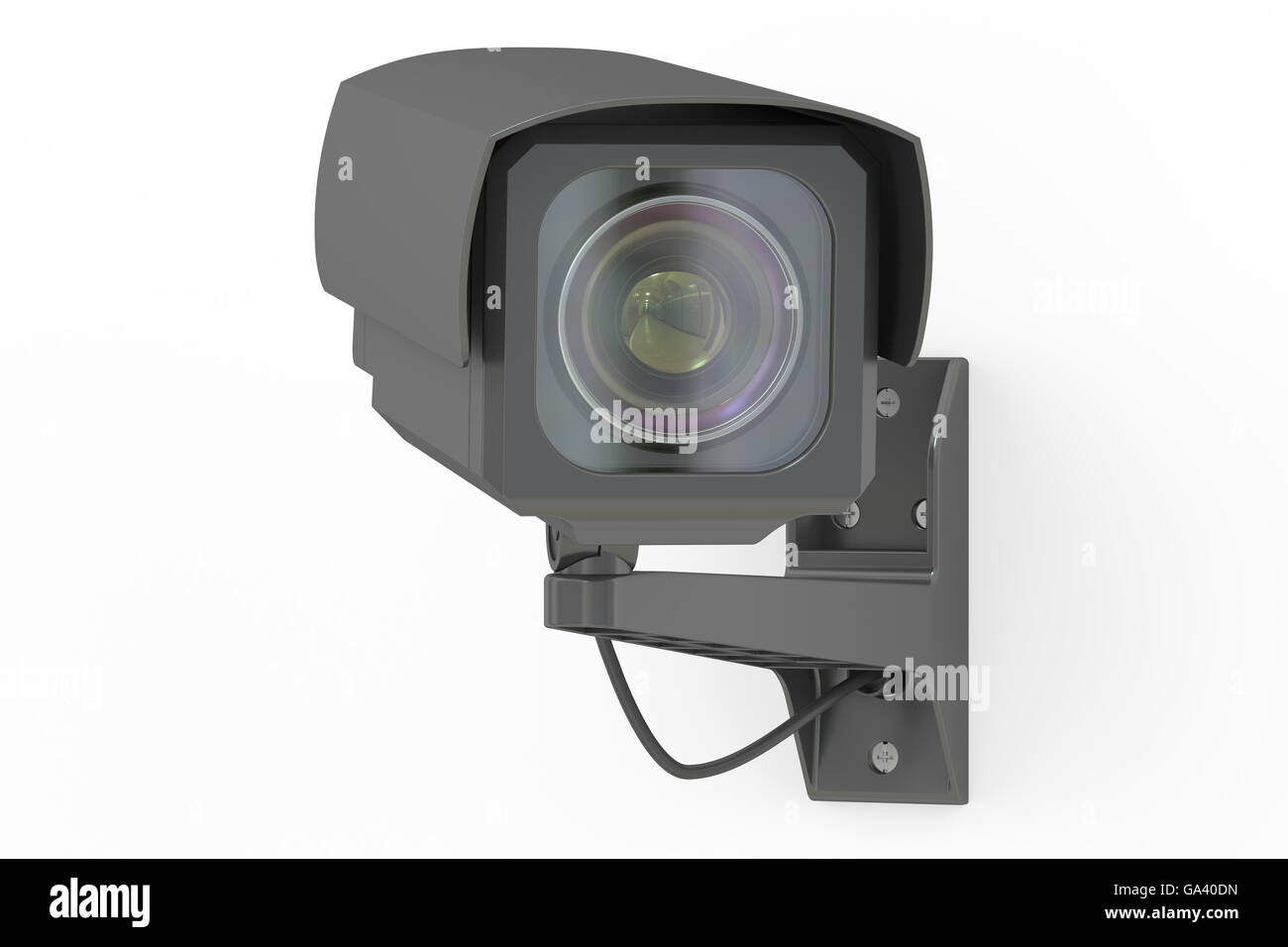 Security camera, 3D rendering isolated on white background Stock Photo ...