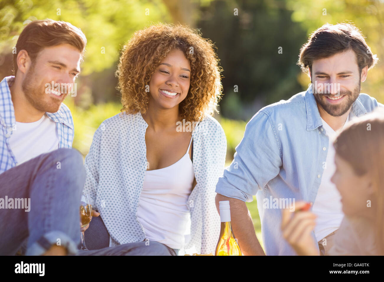 Young friends interacting other hi-res stock photography and images - Alamy
