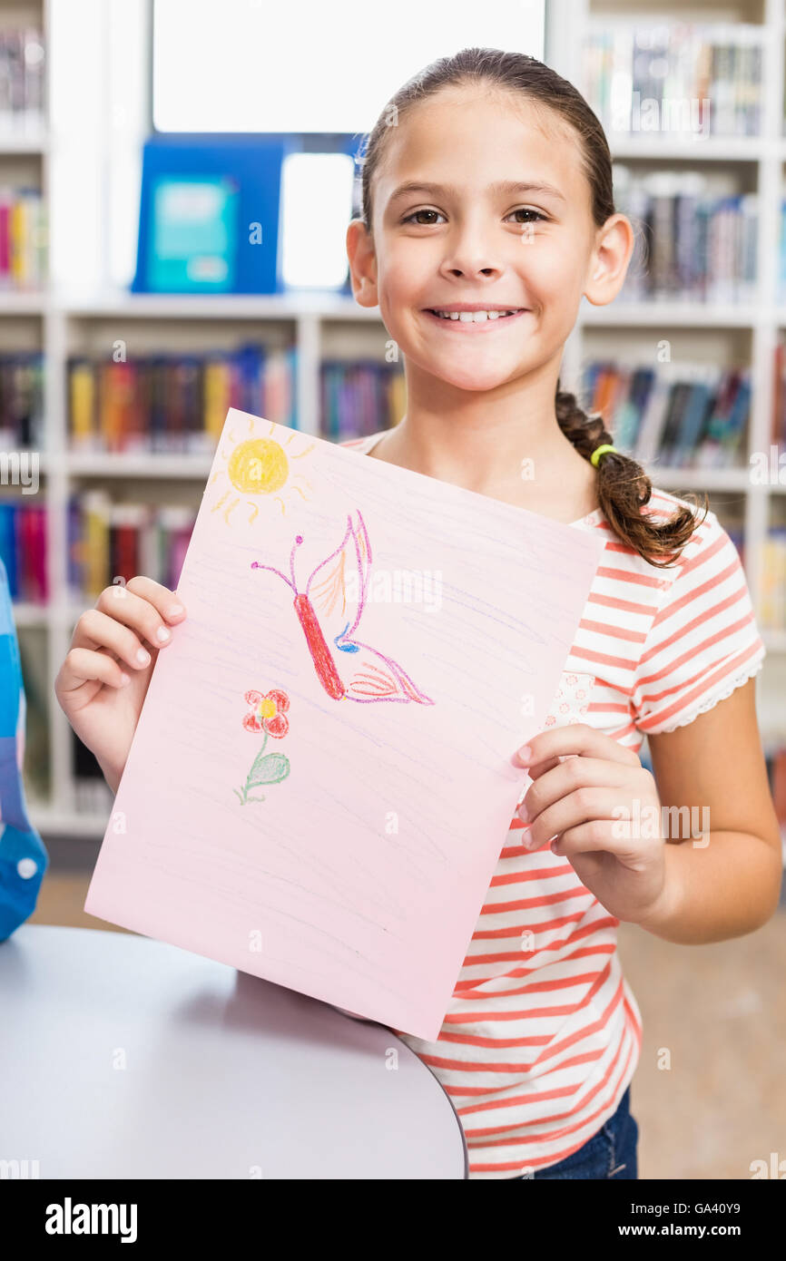Portrait girl showing drawing smiling hi-res stock photography and ...