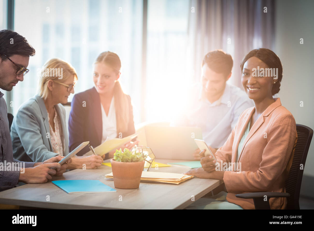 Phone during meeting hi-res stock photography and images - Alamy