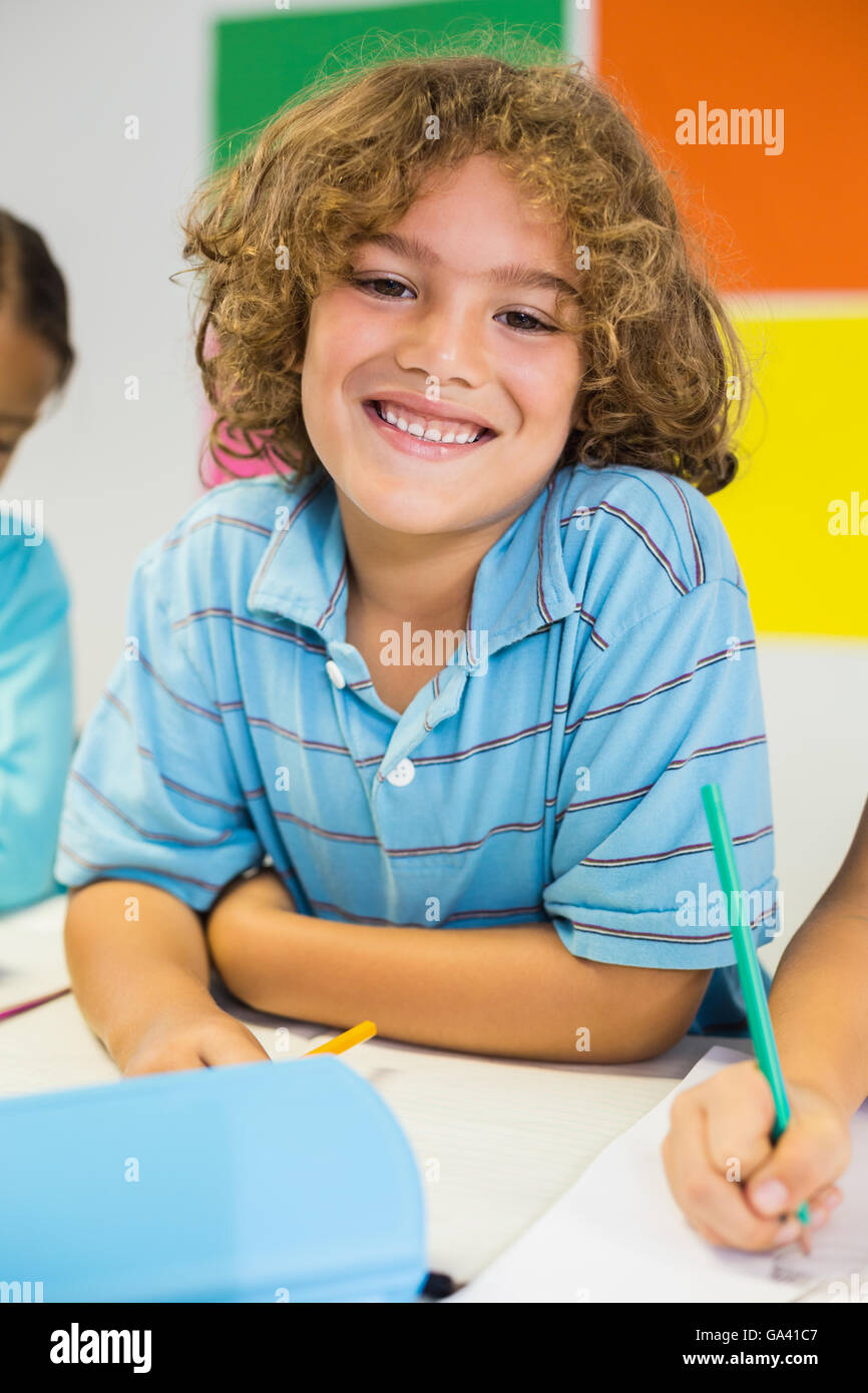 Portrait cute schoolboy drawing hi-res stock photography and images - Alamy