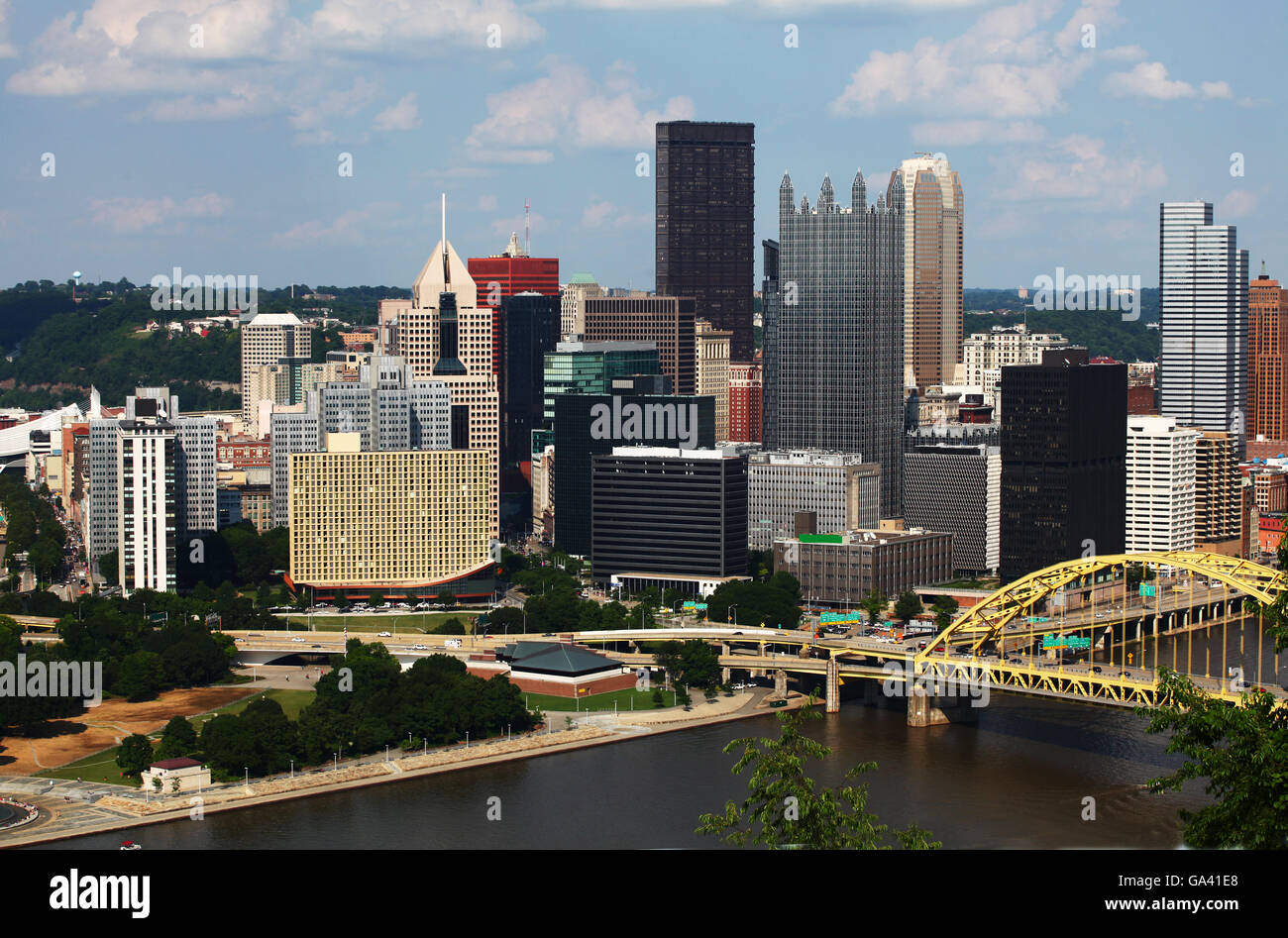 An Aerial view of the Pittsburgh city center Stock Photo - Alamy