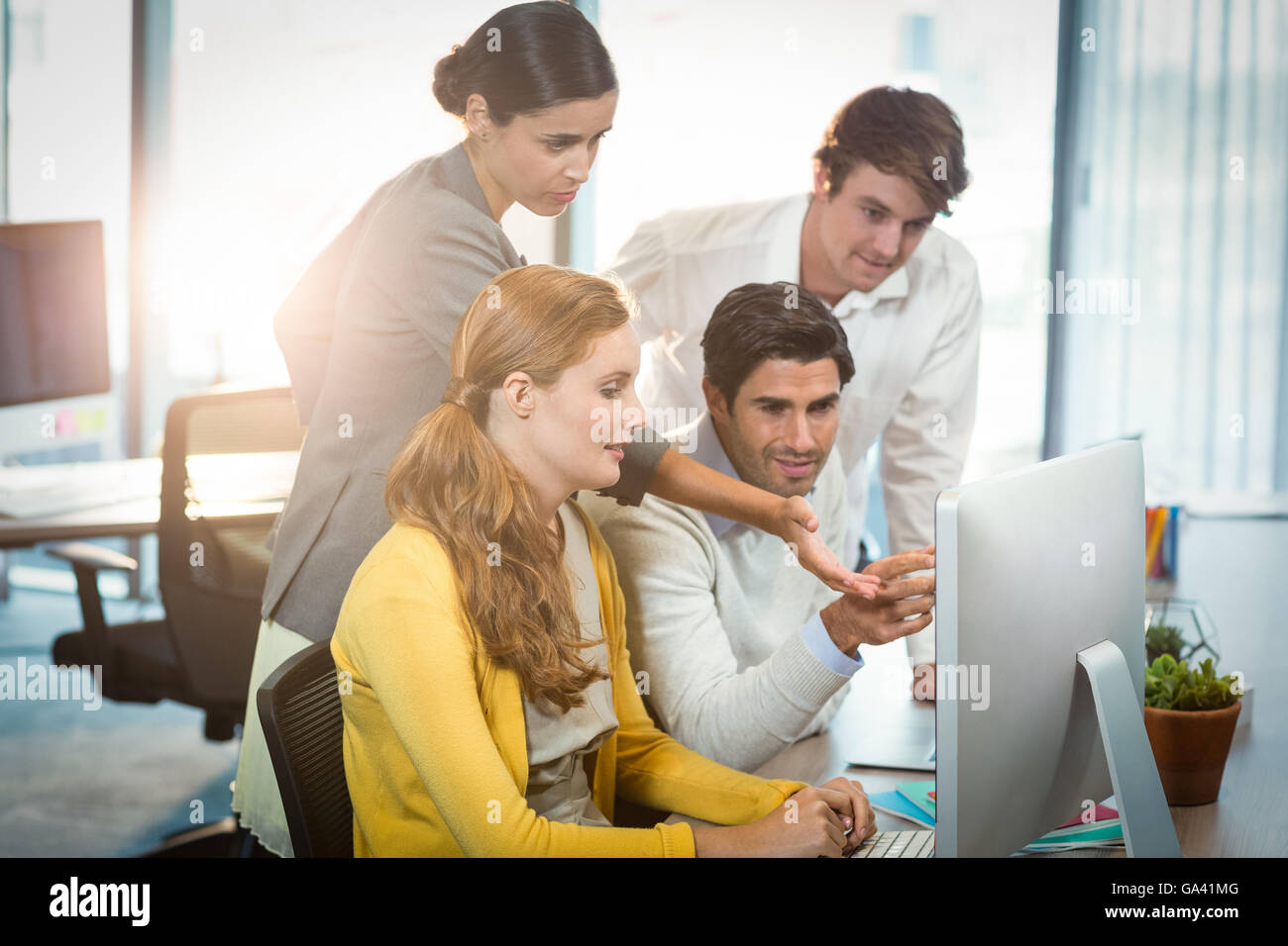 Woman desktop computer smart business hi-res stock photography and ...