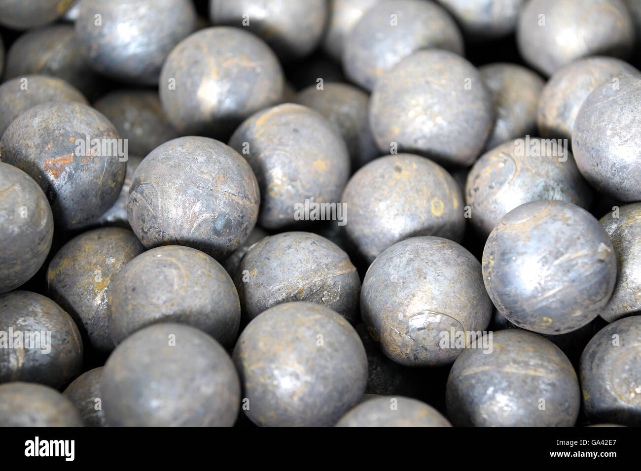 grinding balls for the mining processing industry Stock Photo - Alamy