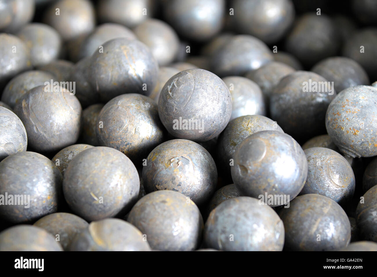 grinding balls for the mining processing industry Stock Photo - Alamy