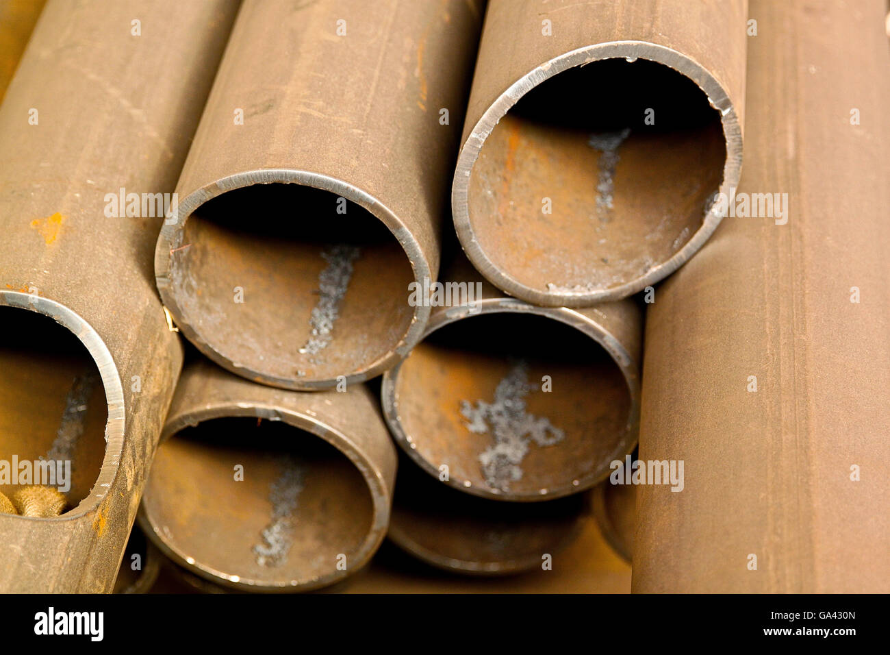 pipe section for further welding in structures Stock Photo - Alamy