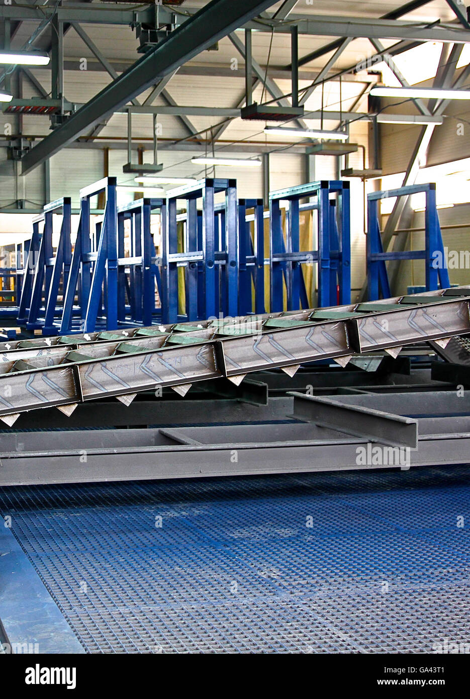 various elements of steel structures for further assembly Stock Photo ...