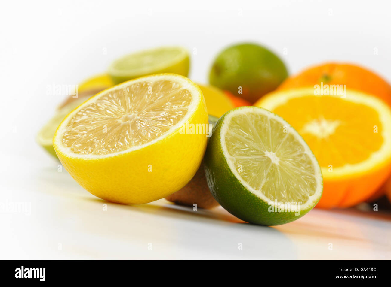 close up of fresh citrus fruit on white background Stock Photo - Alamy