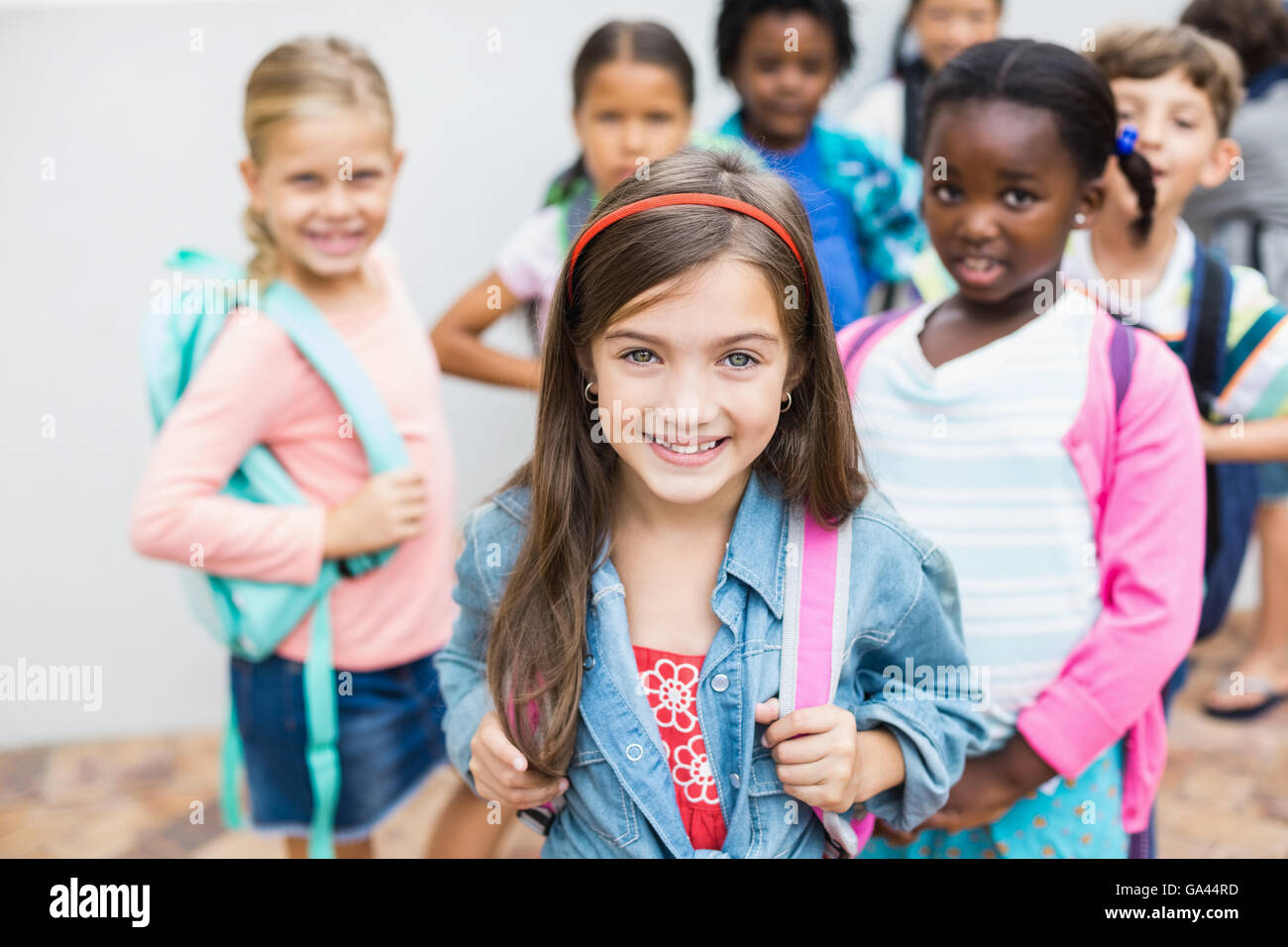Group of kids standing on school terrace Stock Photo - Alamy