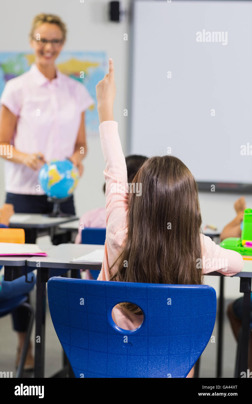 Pupil hands up hi-res stock photography and images - Alamy