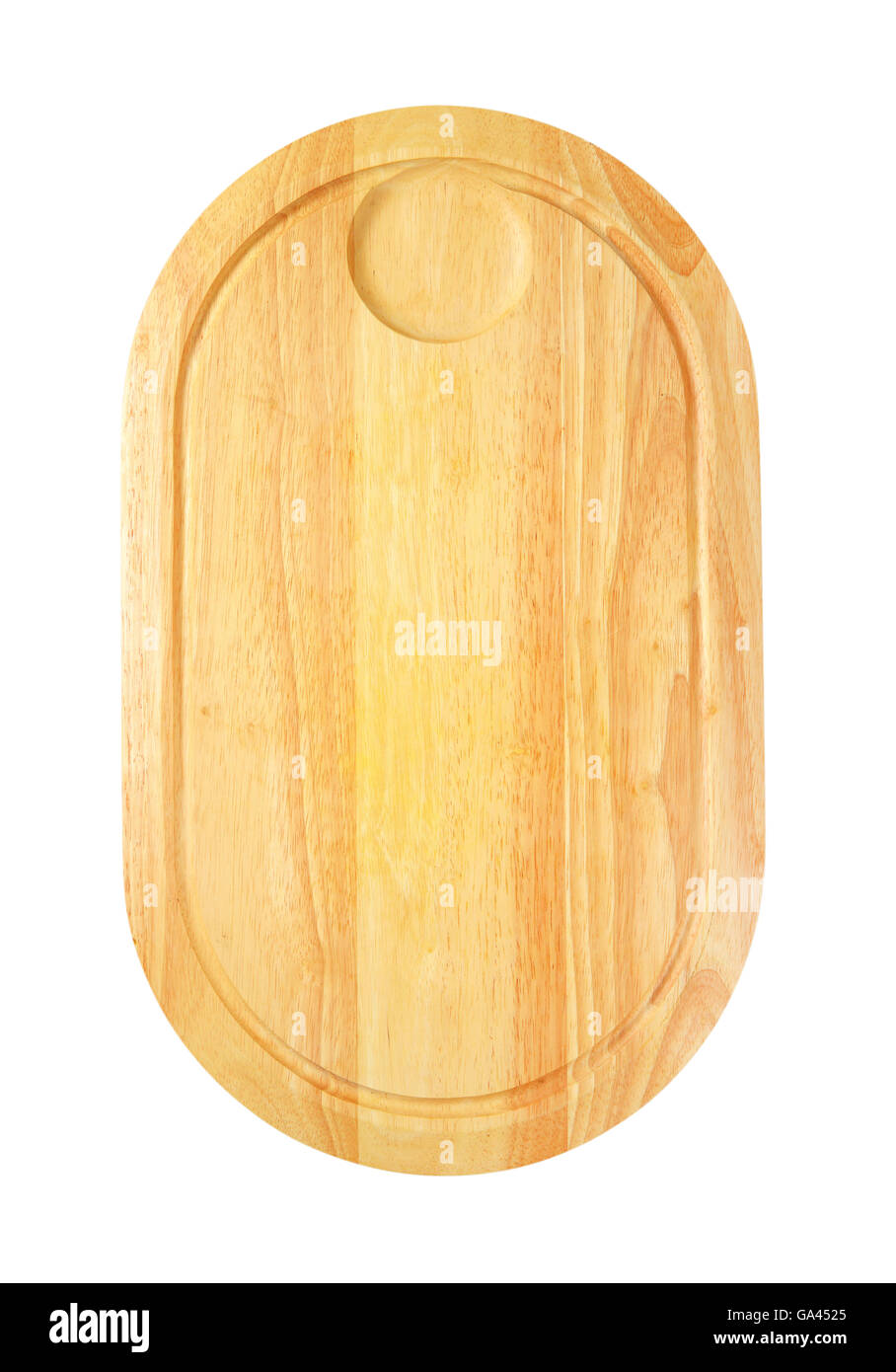 Oval wooden cutting board with groove Stock Photo - Alamy