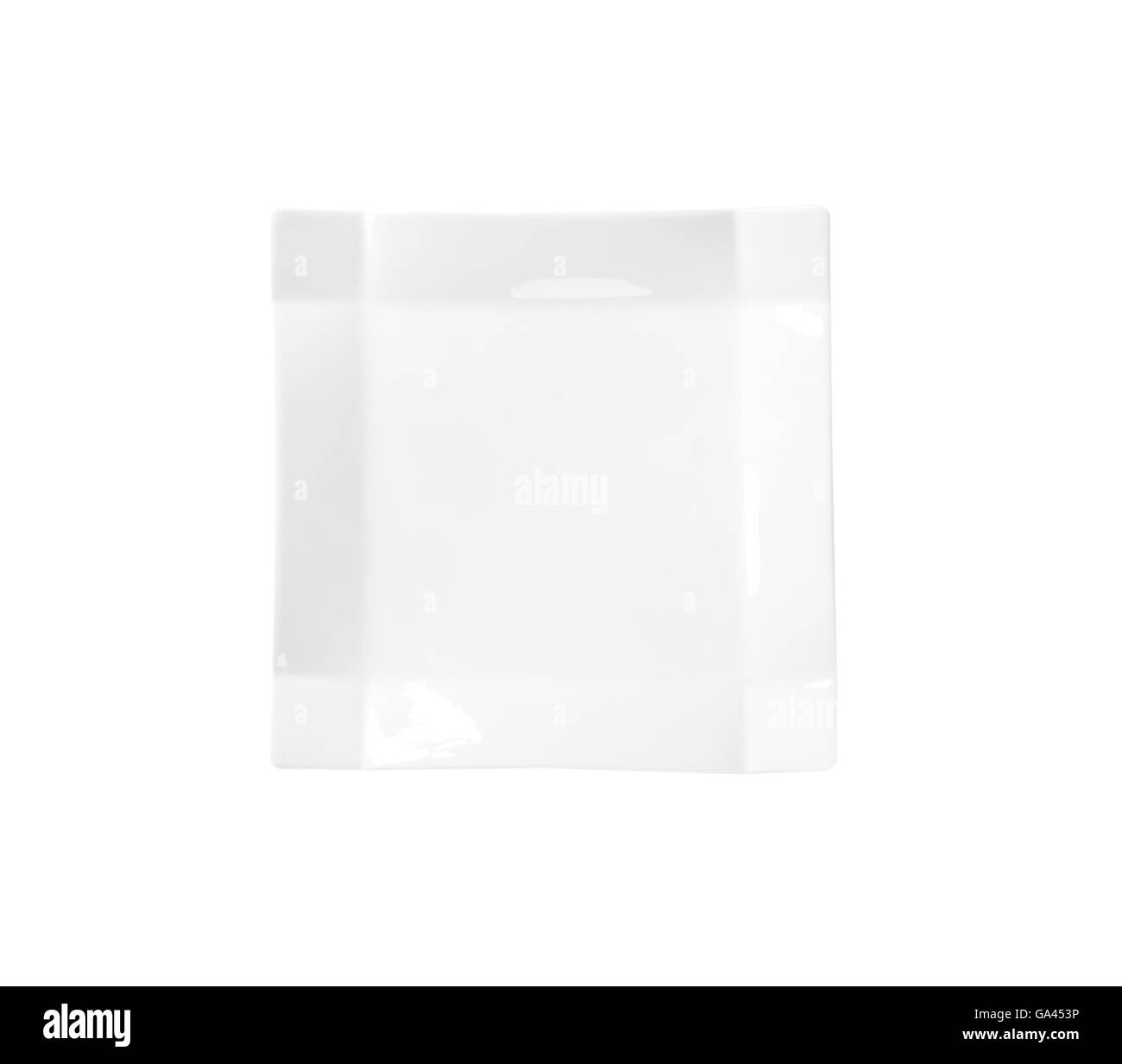Modern white square dinner plate Stock Photo - Alamy