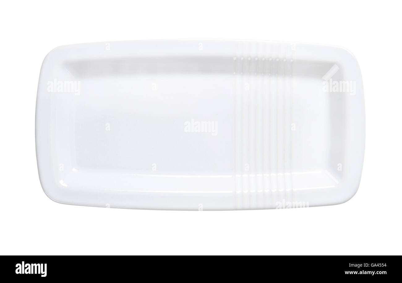 white rectangular plate with rim Stock Photo - Alamy