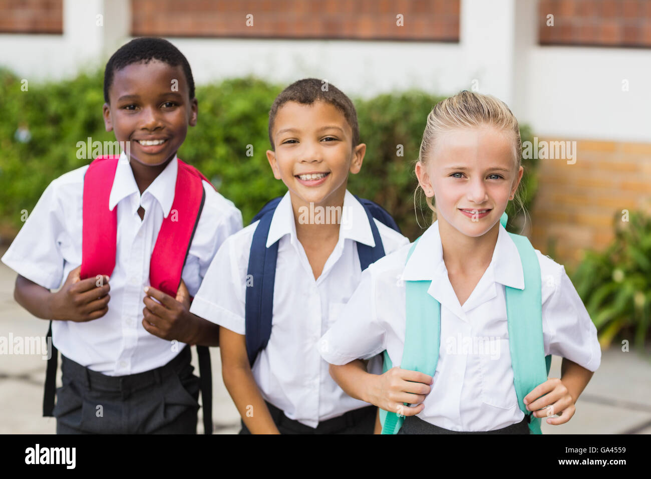 School kids standing in school terrace Stock Photo - Alamy