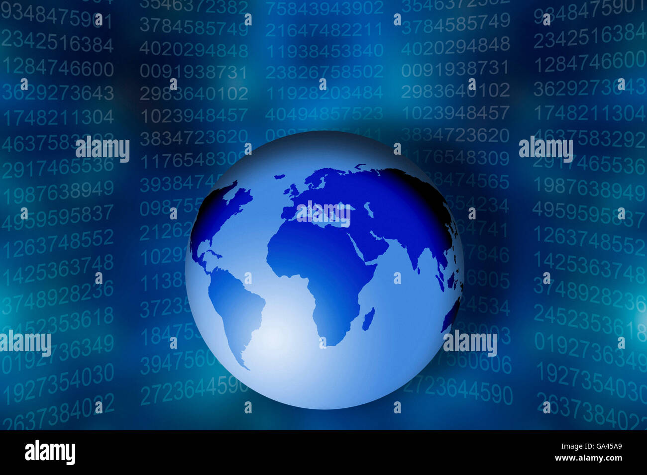 world globe with code numbers in background, concept for internet and ...